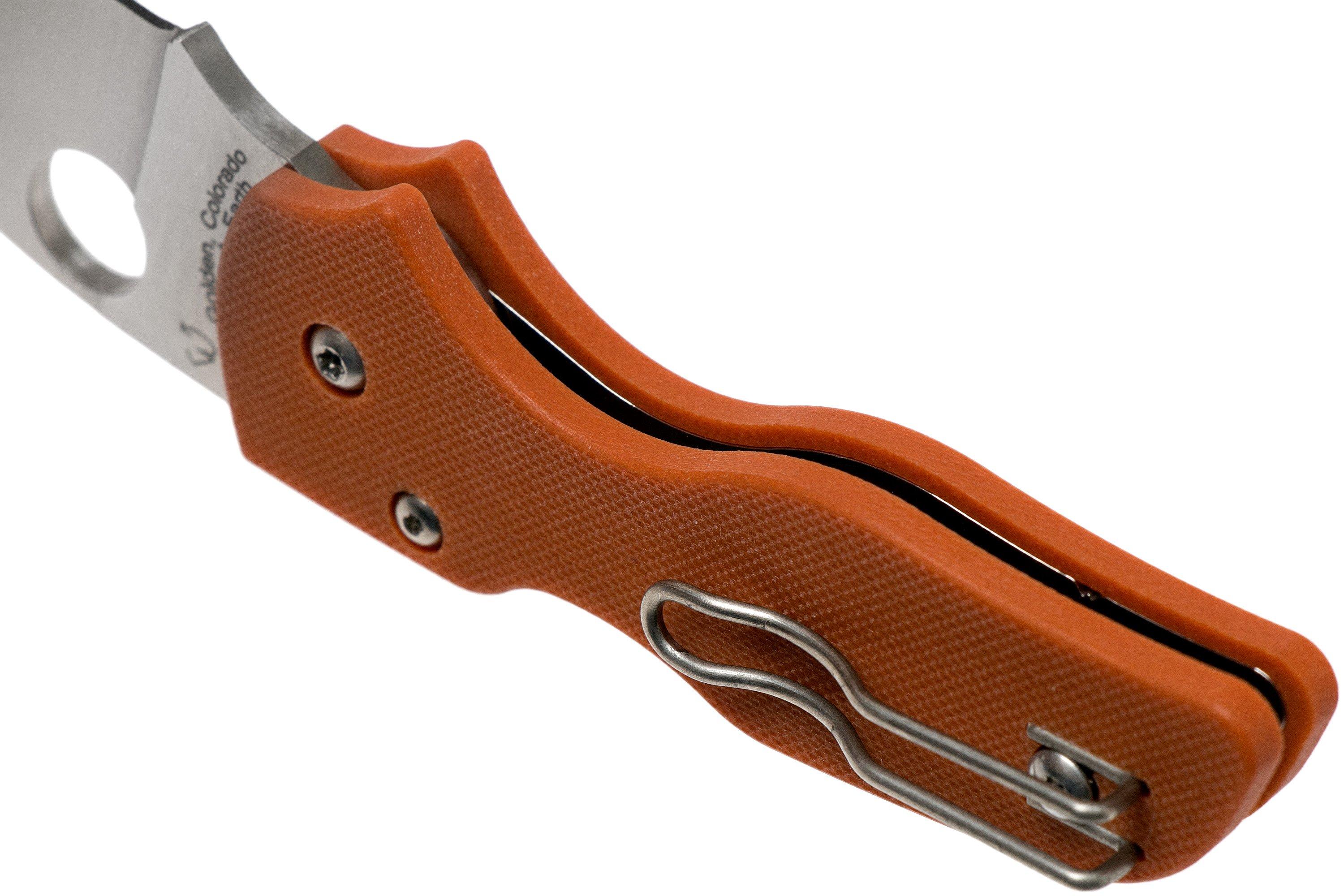 Spyderco Lil' Native REX45 Burnt Orange G10 C230GPBORE Sprint Run ...