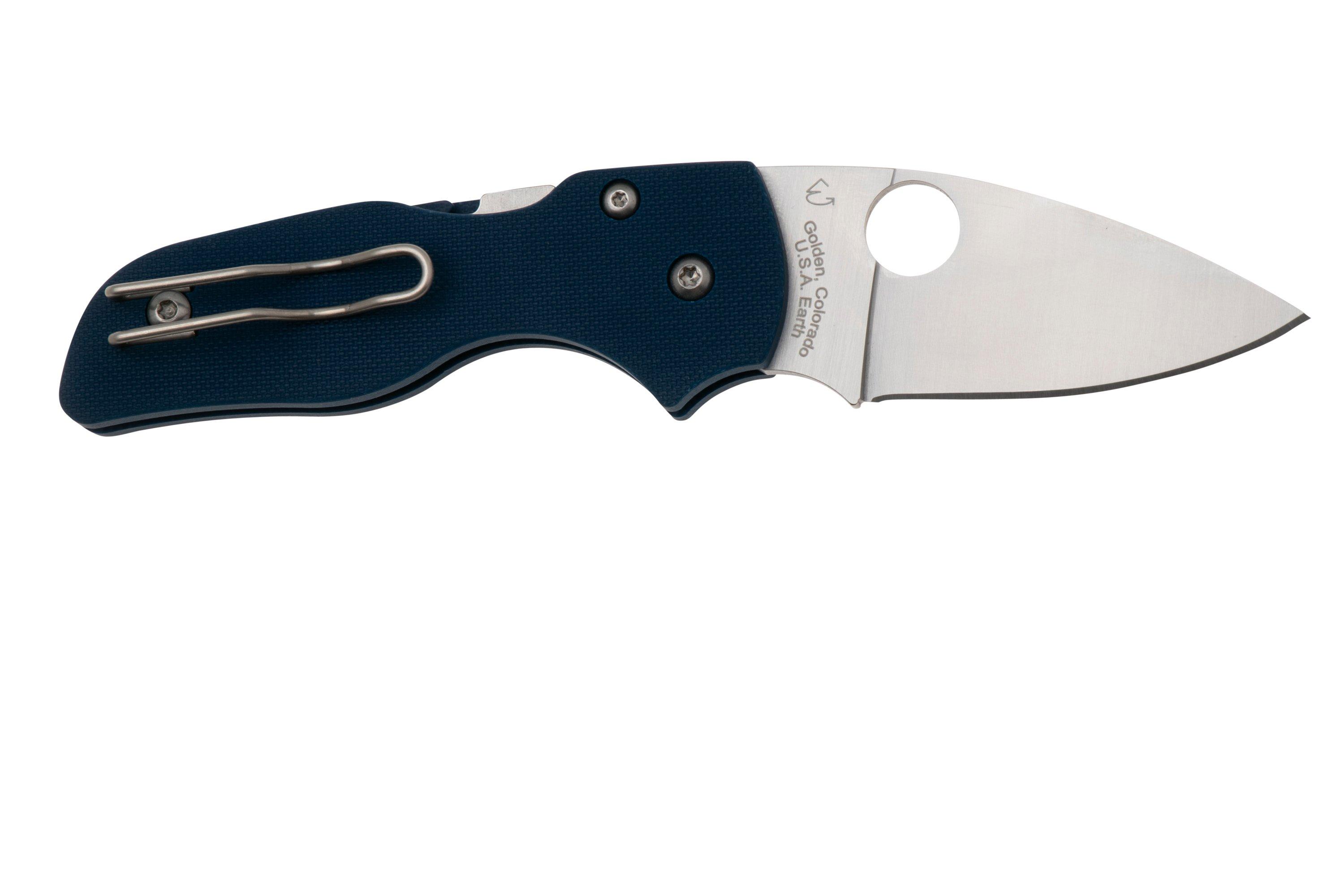 Spyderco Lil' Native CPM SPY27 C230GPCBL Cobalt Blue G10 pocket knife ...