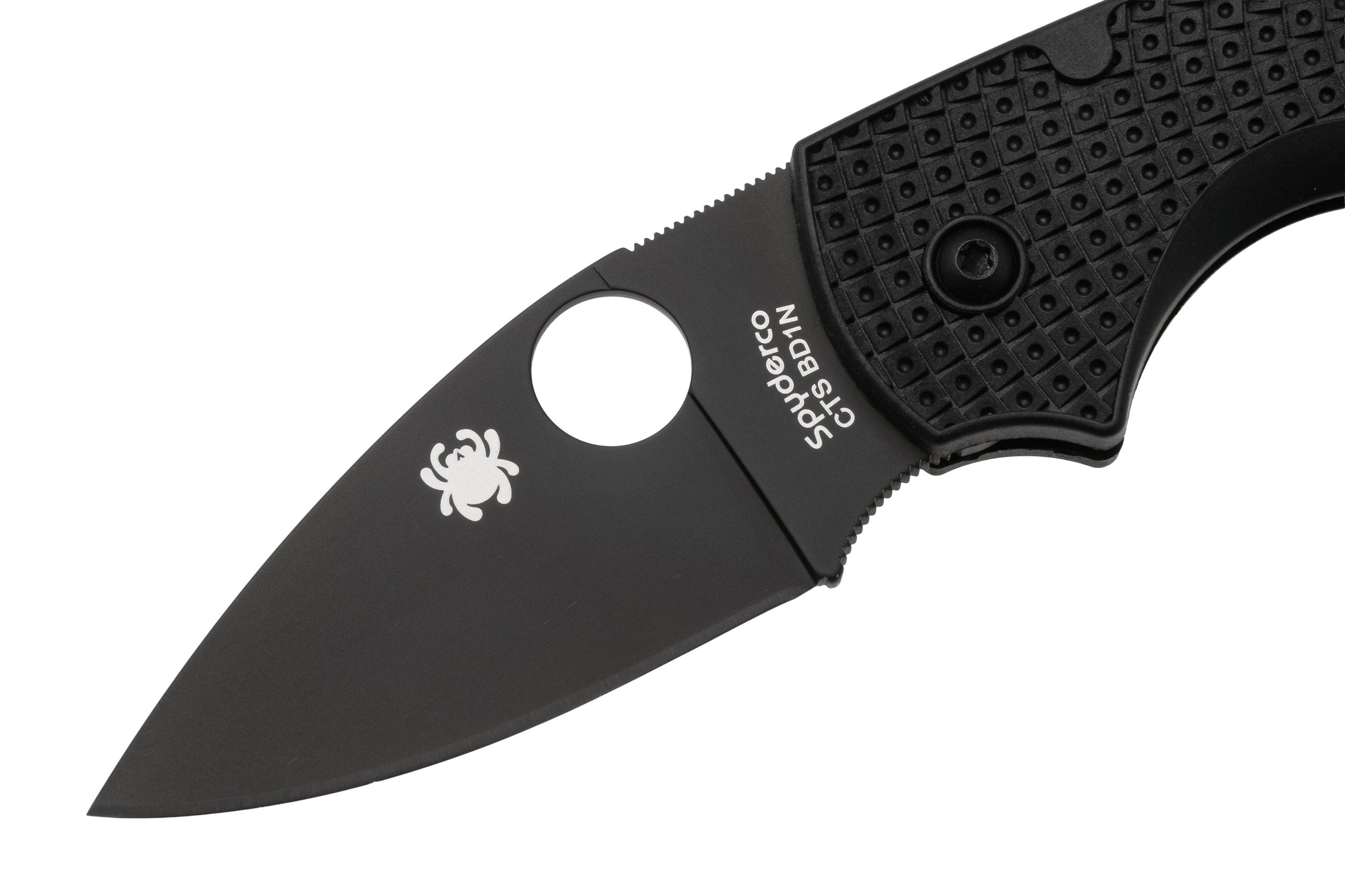 Spyderco Lil’ Native Lightweight Backlock Black DLC C230PBBK Black FRN ...