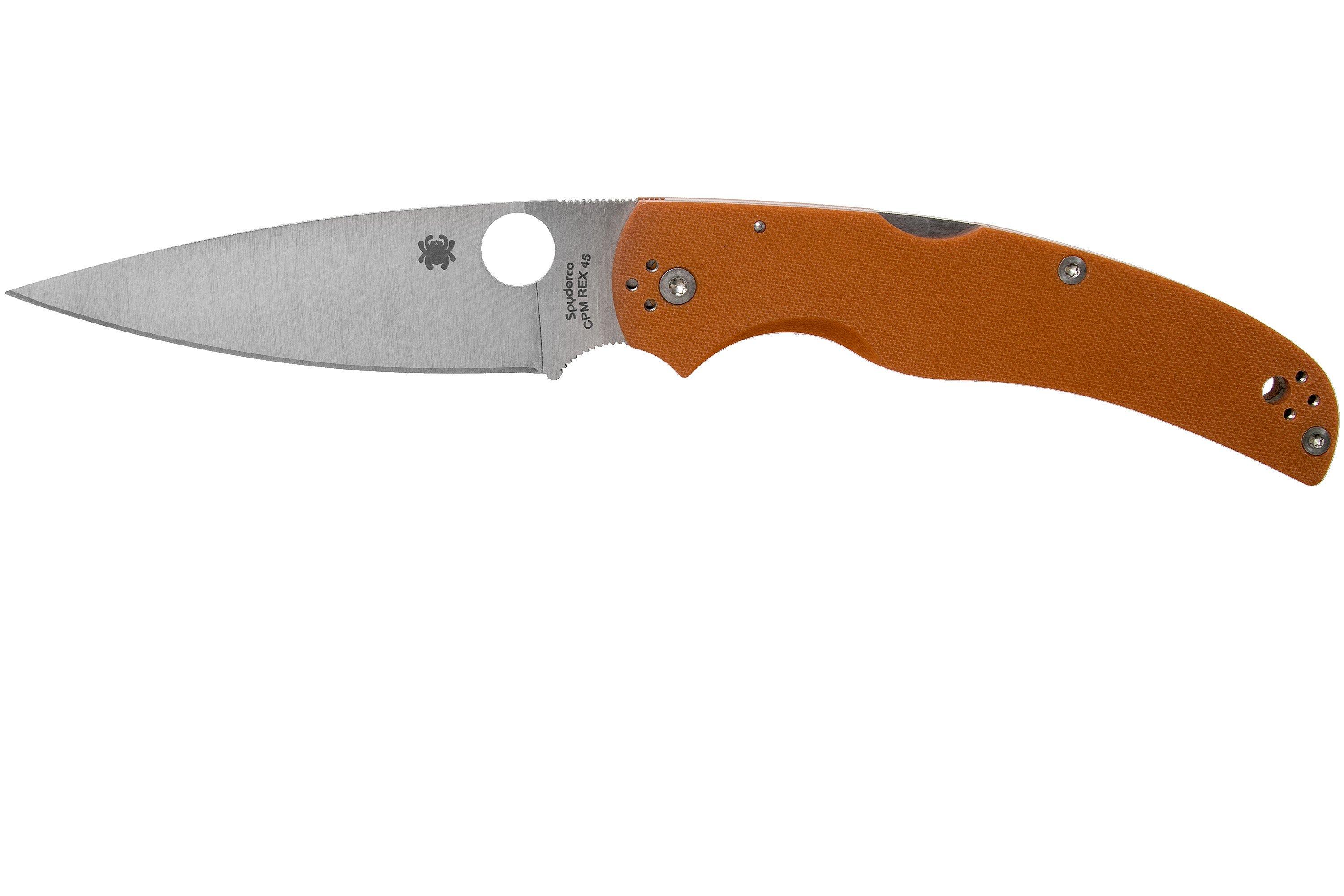 Spyderco Native Chief REX45 Burnt Orange G10 C244GPBORE Sprint Run ...