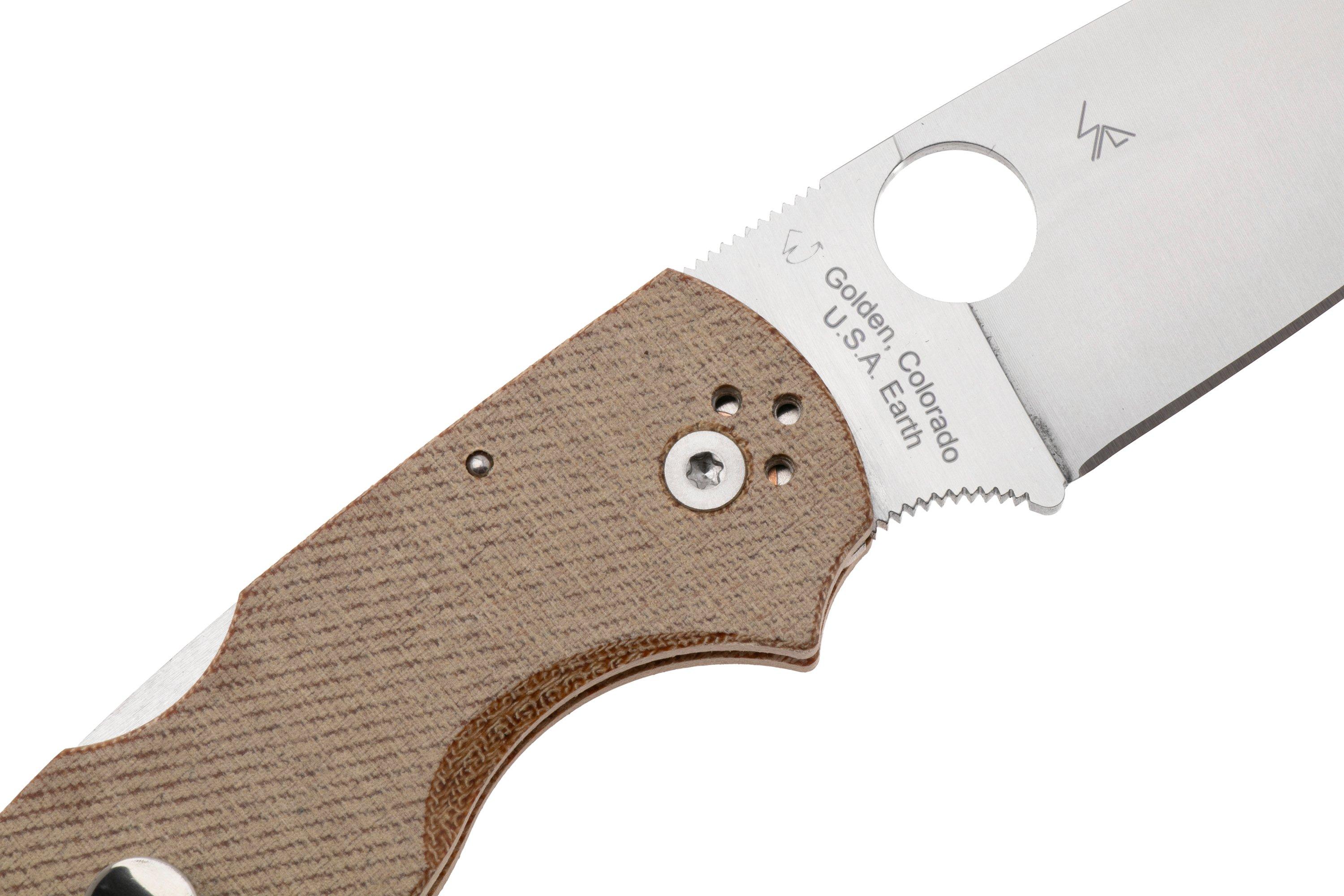 Spyderco Native Chief CPM Cru-Wear C244MPCW Brown Canvas Micarta pocket ...