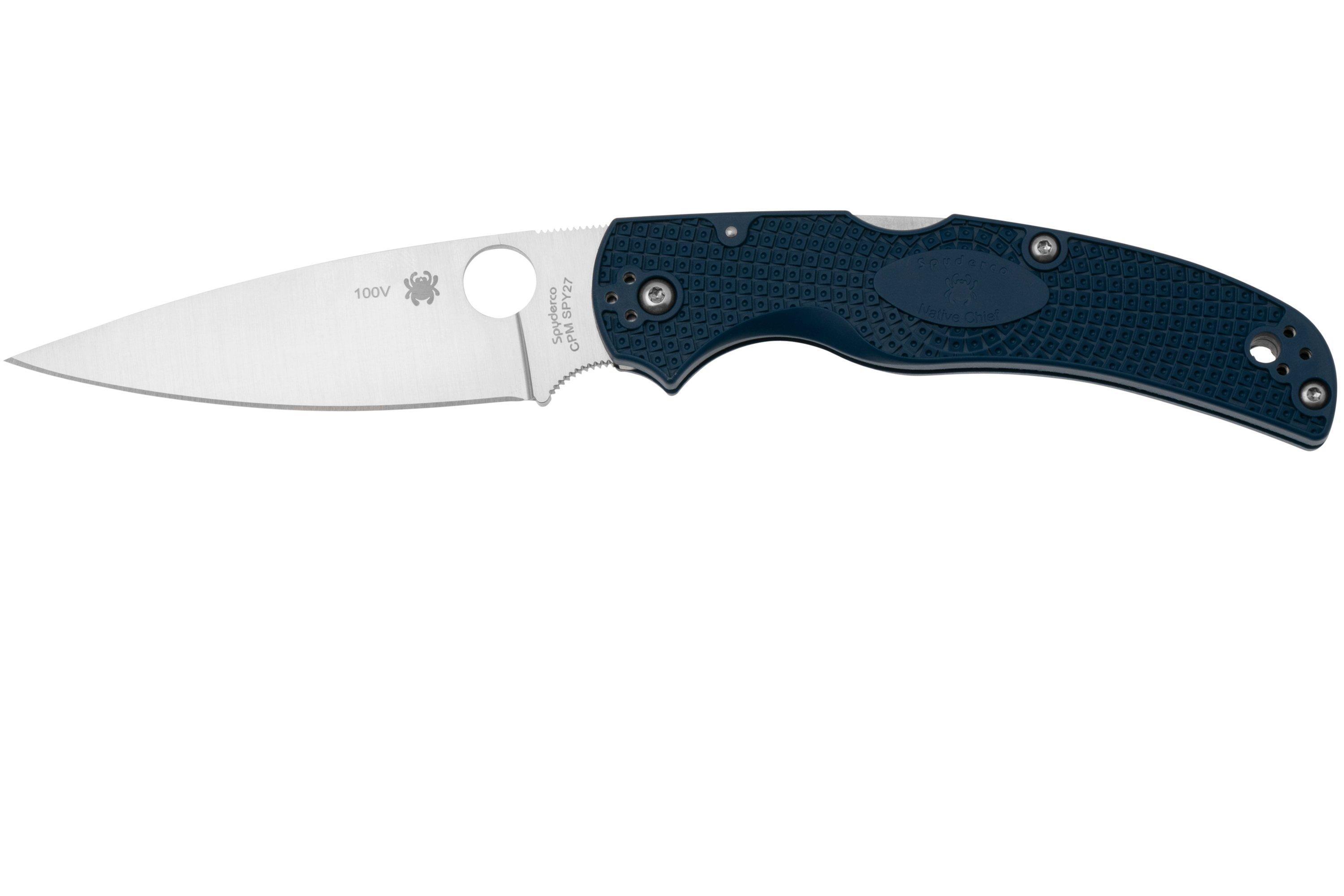 Spyderco Native Chief Lightweight CPM SPY27 C244PCBL Cobalt Blue FRN ...
