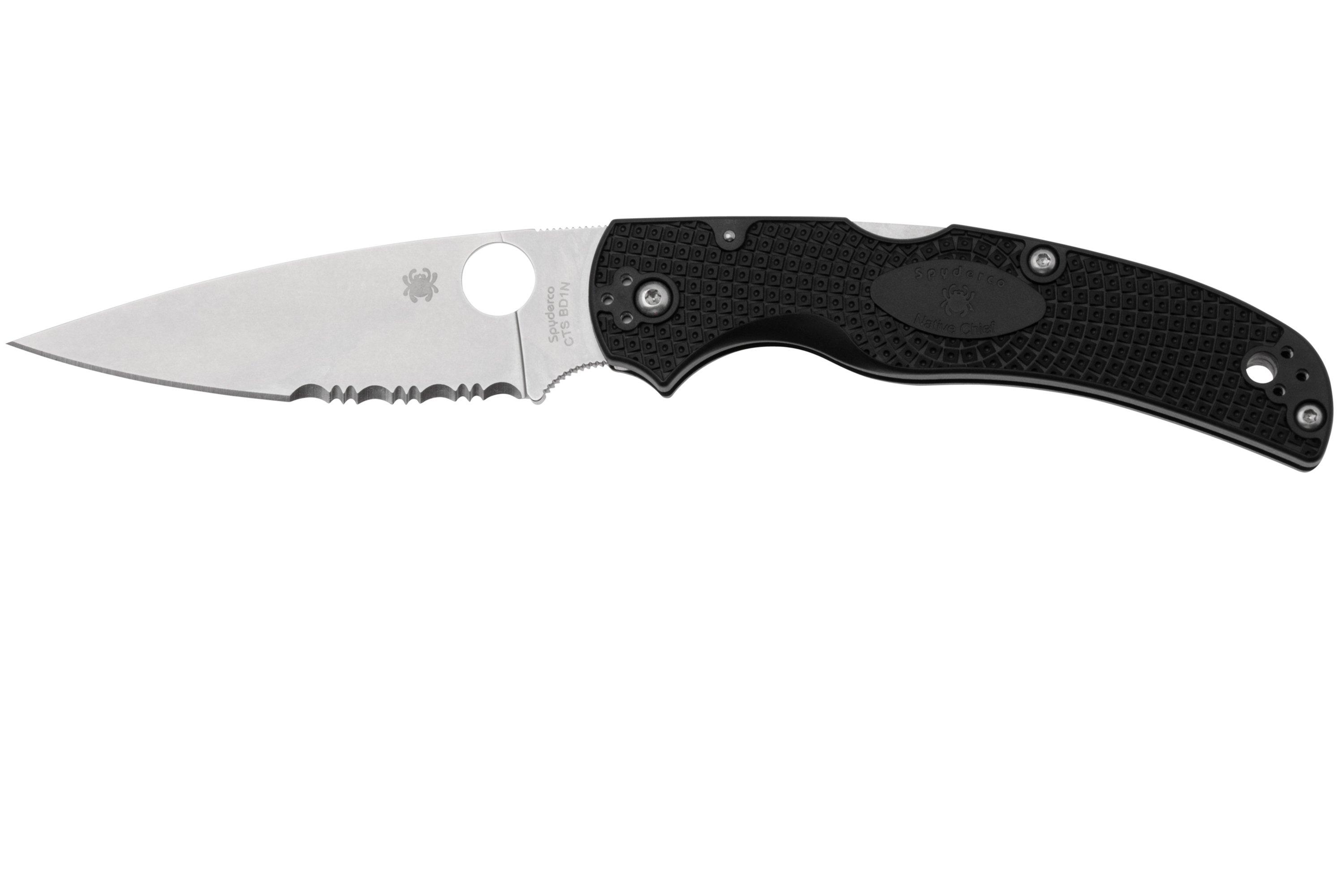 Spyderco Native Chief Lightweight C244PSBK, partially serrated pocket ...