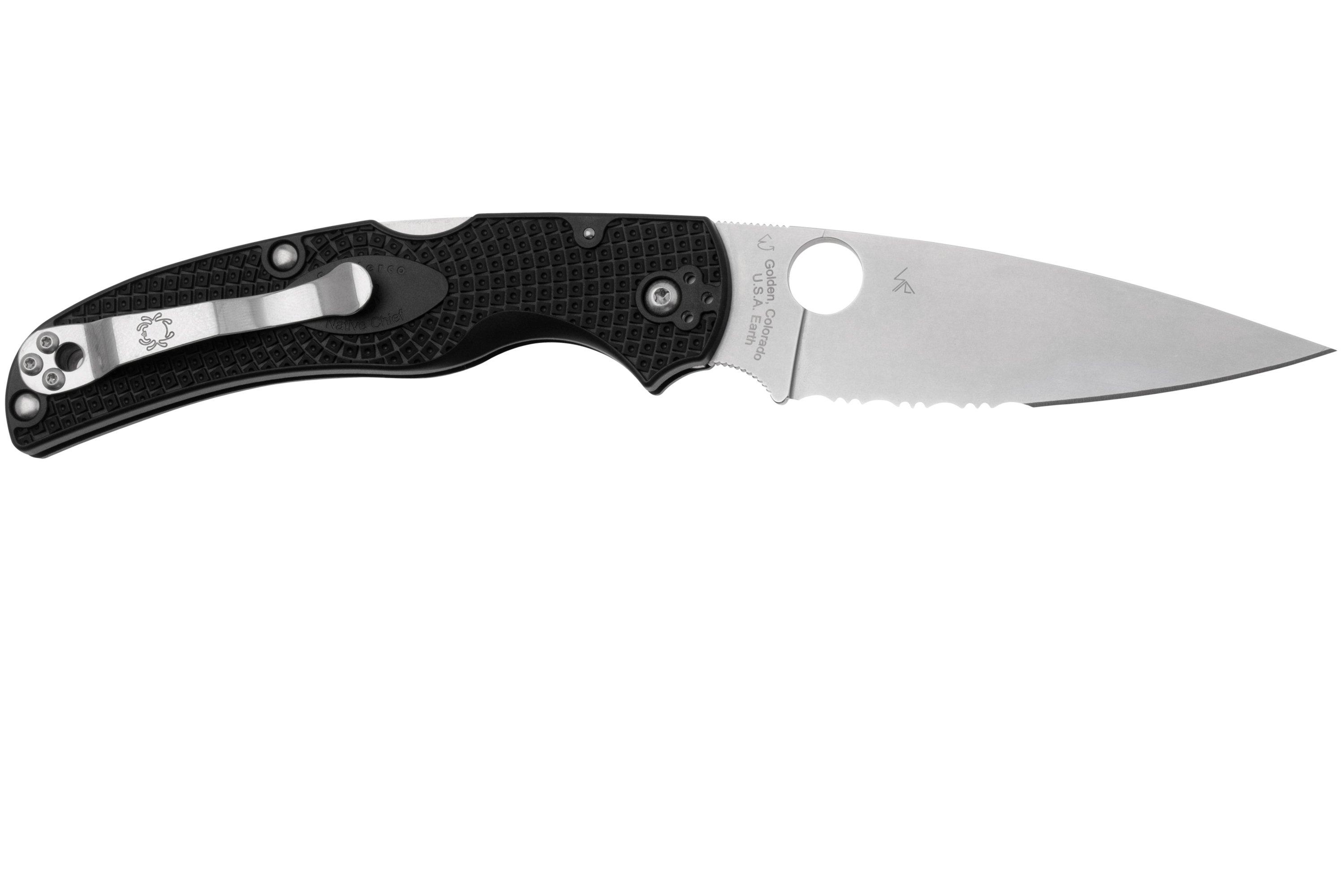 Spyderco Native Chief Lightweight C244PSBK, partially serrated pocket ...