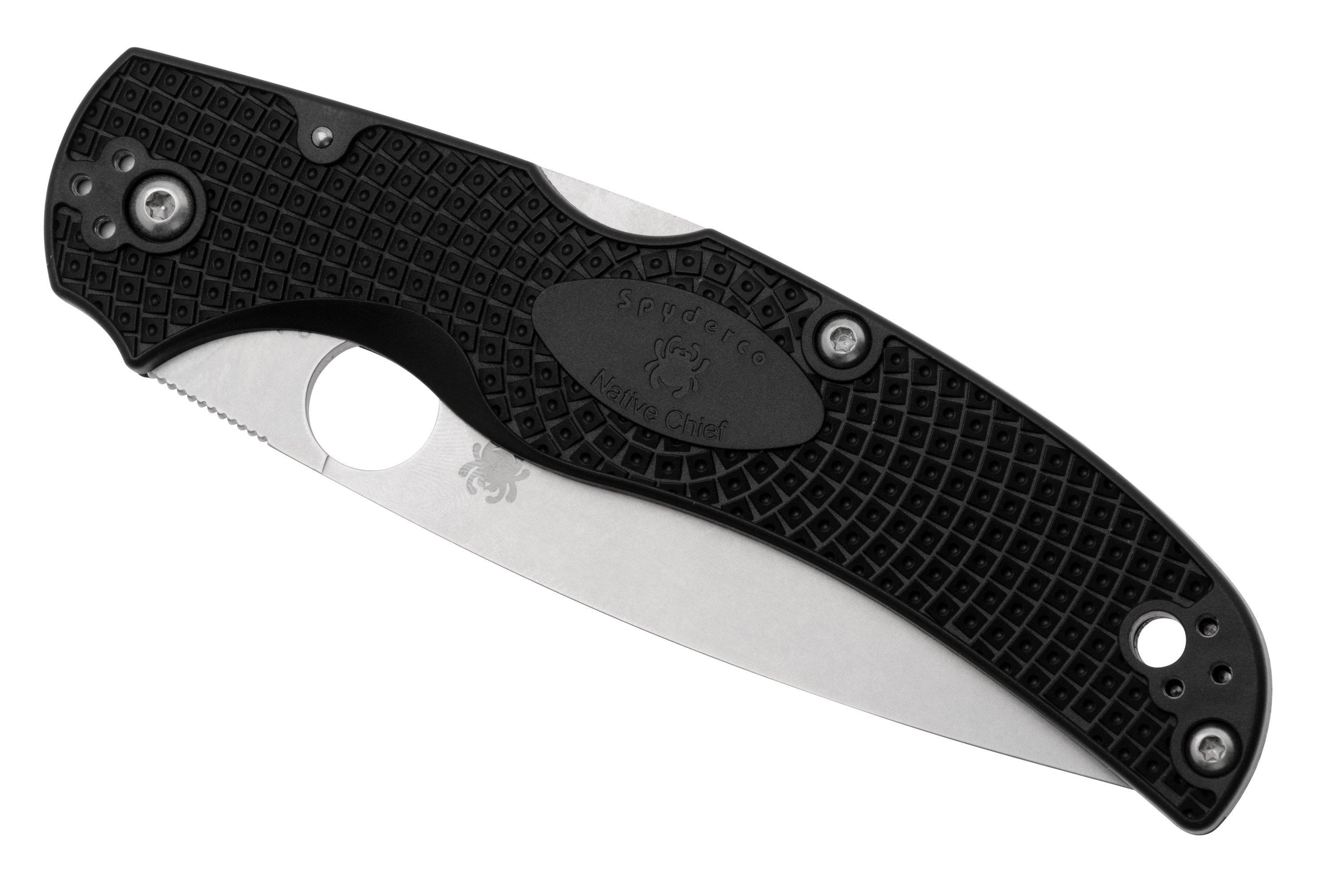 Spyderco Native Chief Lightweight C244PSBK, partially serrated pocket ...