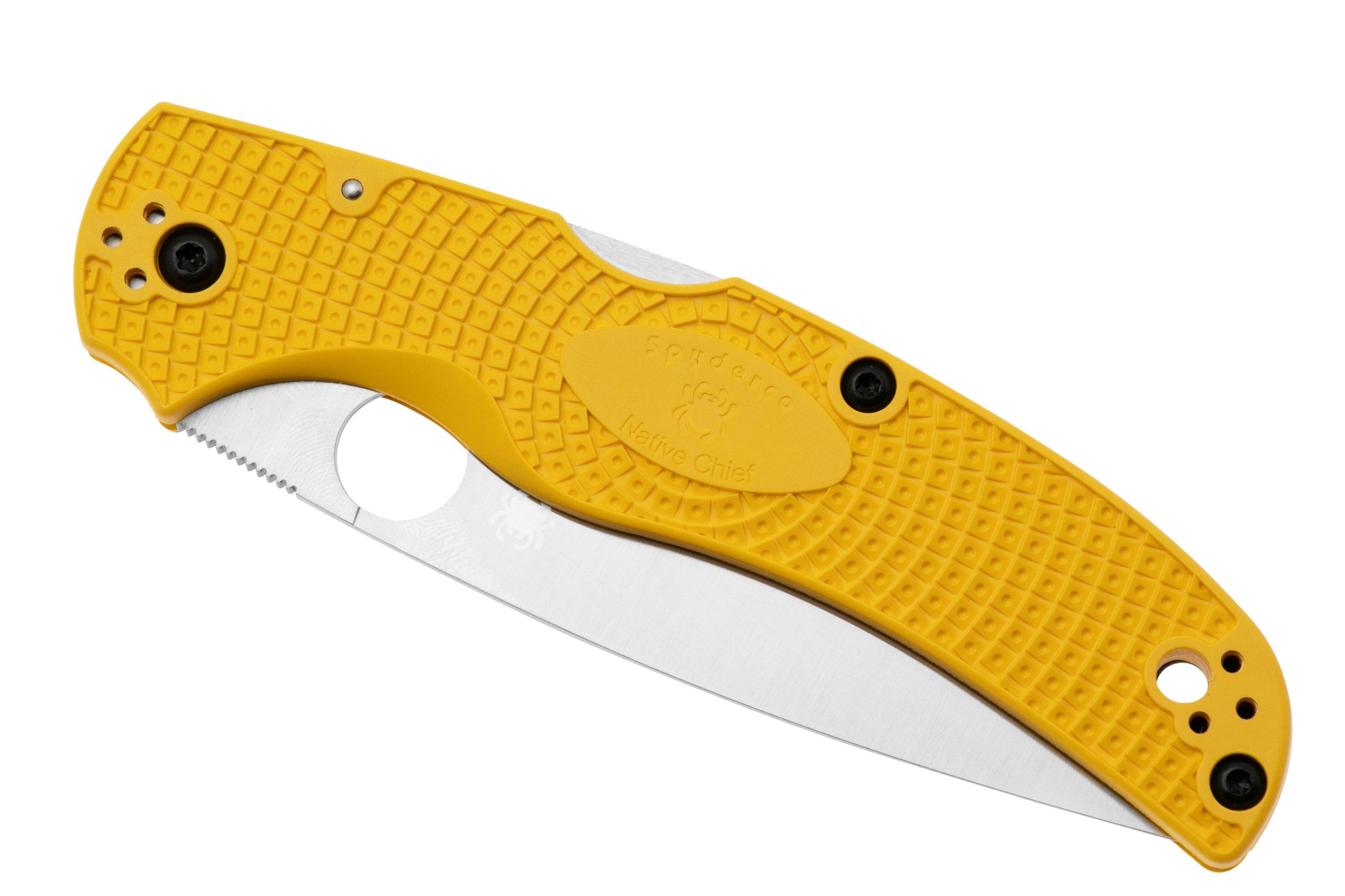 Spyderco Native Chief Salt Lightweight CPM Magnacut C244PYL Yellow FRN ...