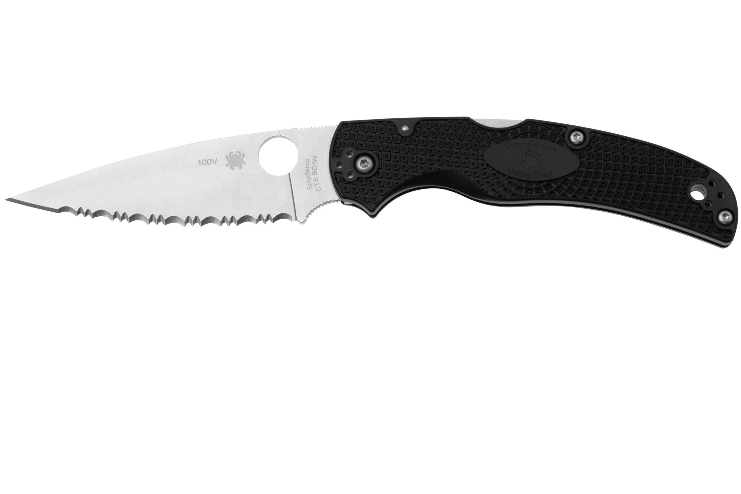 Spyderco Native Chief Lightweight C244SBK, serrated pocket knife ...