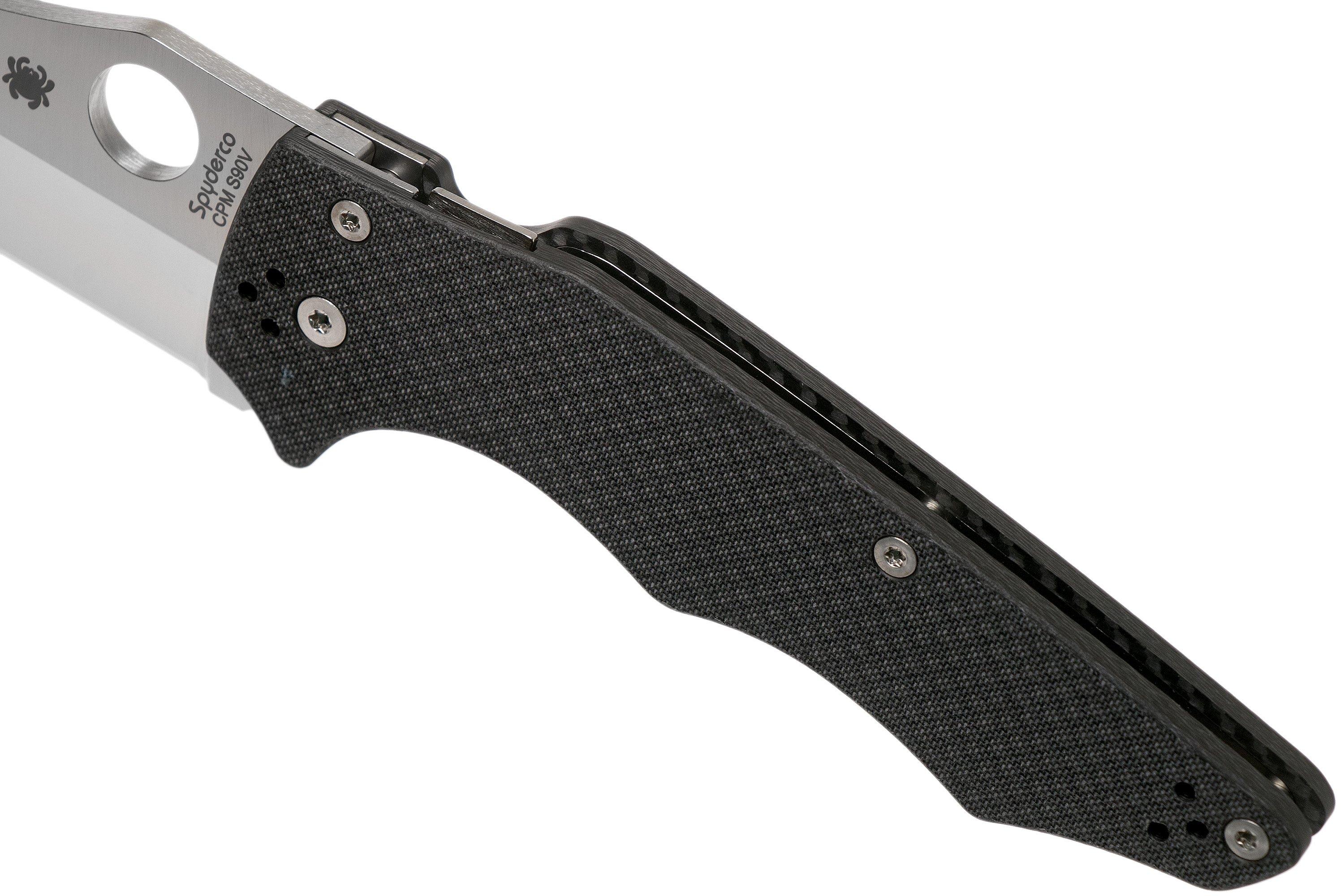 Spyderco YoJumbo CPM S90V Carbon fibre C253CFP Sprint Run pocket knife ...