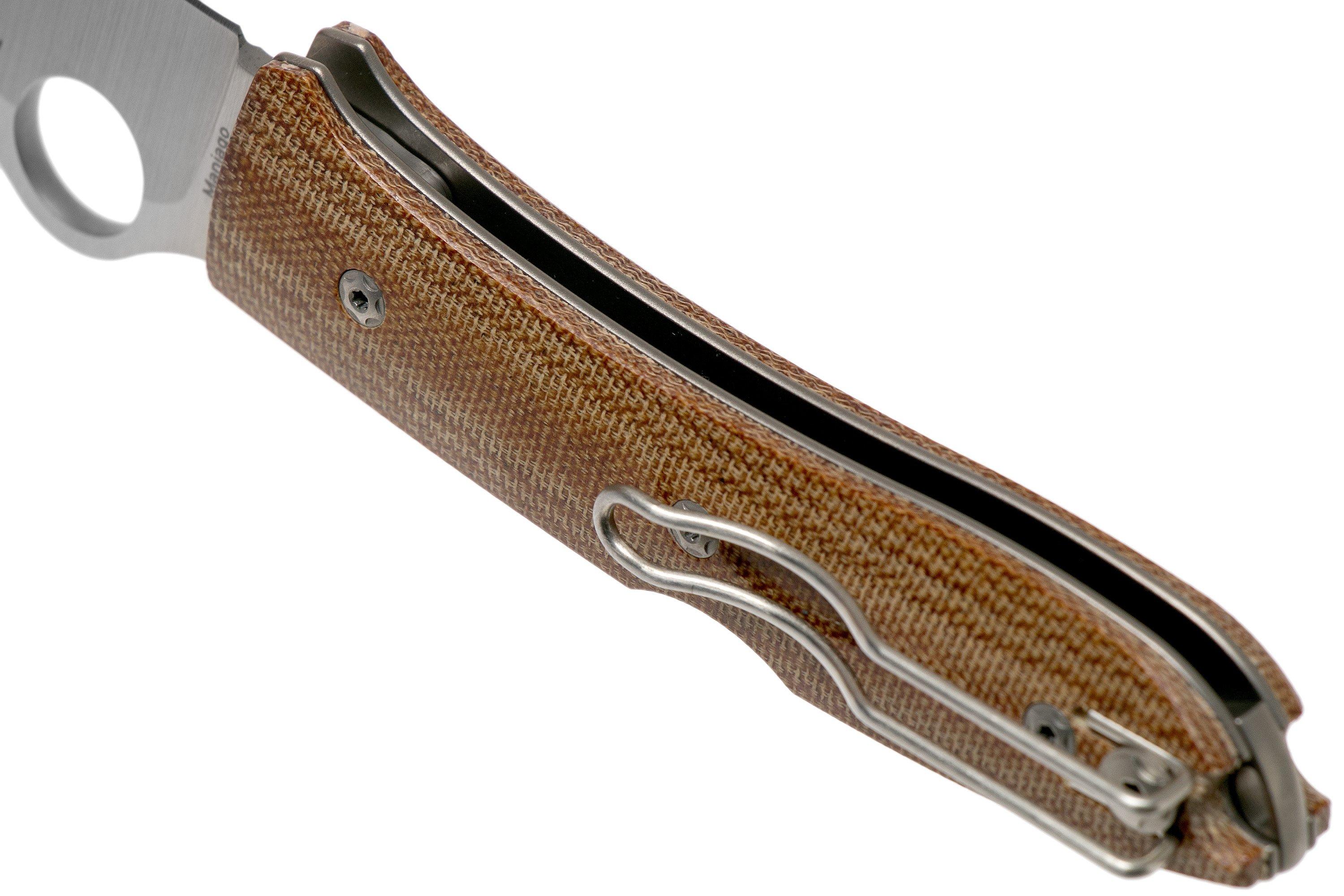 Spyderco SpyOpera C255CMP Brown Canvas Micarta coltello da tasca | Fare ...