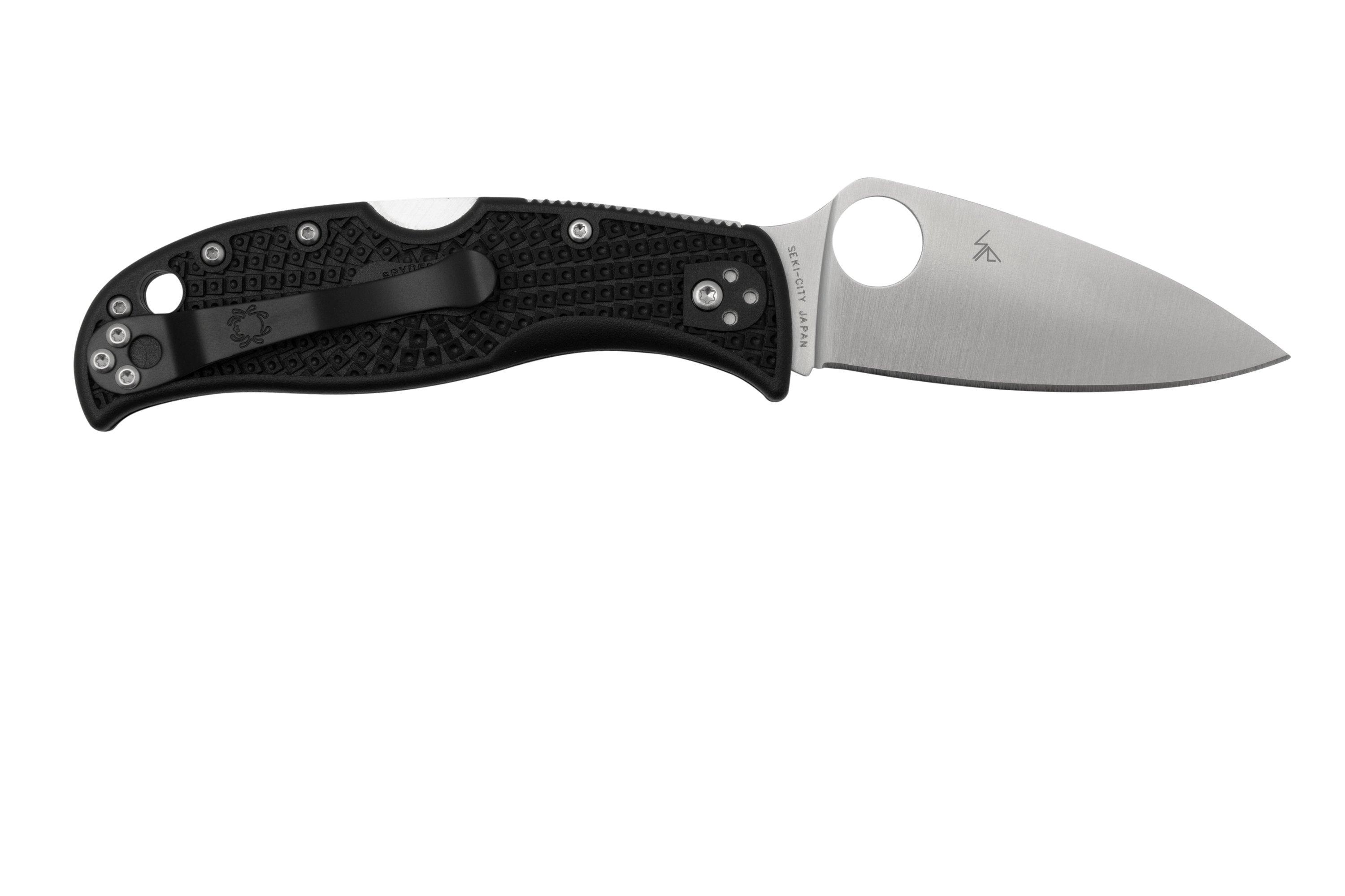 Spyderco LeafJumper Lightweight C262PBK, Satin VG-10, Black FRN ...