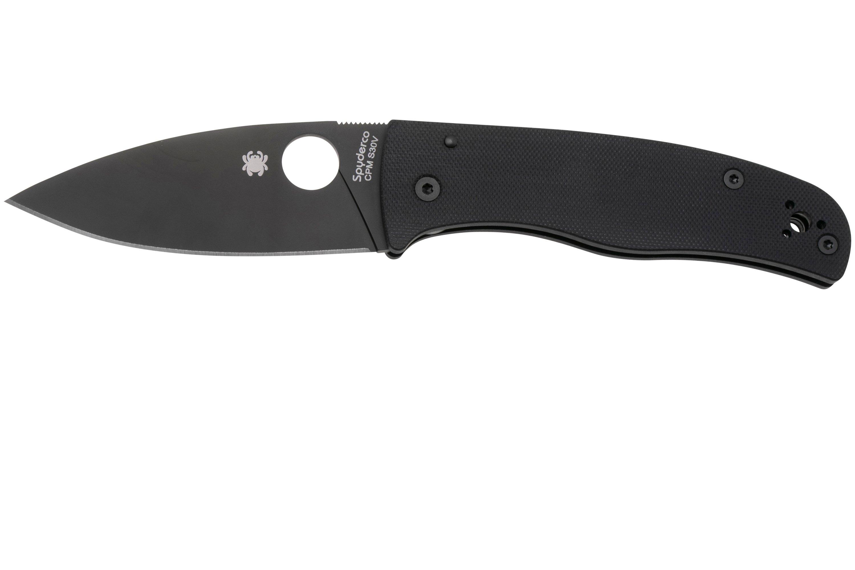 Spyderco Bodacious C263GPBK, DLC CPM S30V, Black G10 pocket knife, Sal ...