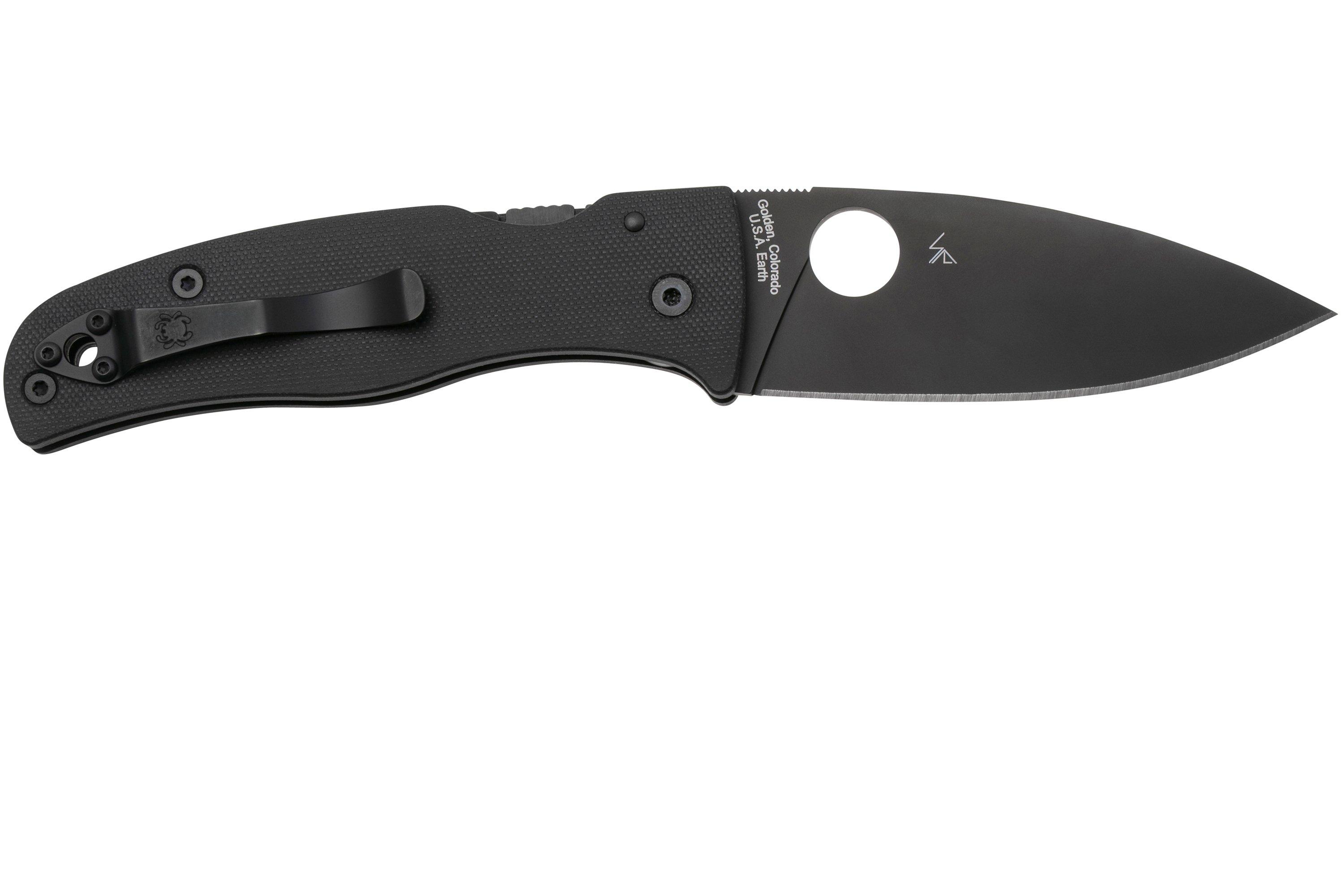 Spyderco Bodacious C263GPBK, DLC CPM S30V, Black G10 pocket knife, Sal ...