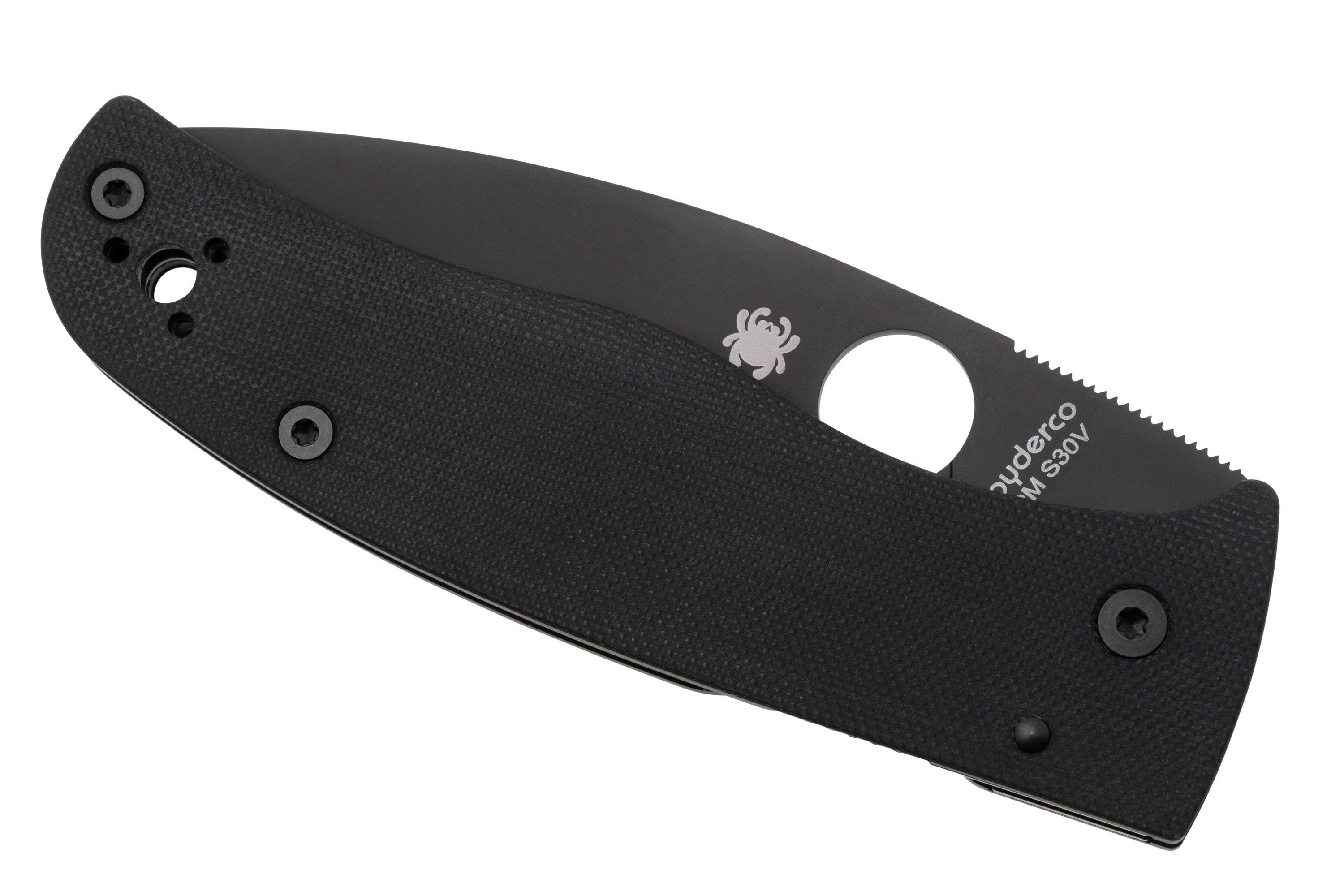 Spyderco Bodacious C263GPBK, DLC CPM S30V, Black G10 pocket knife, Sal ...