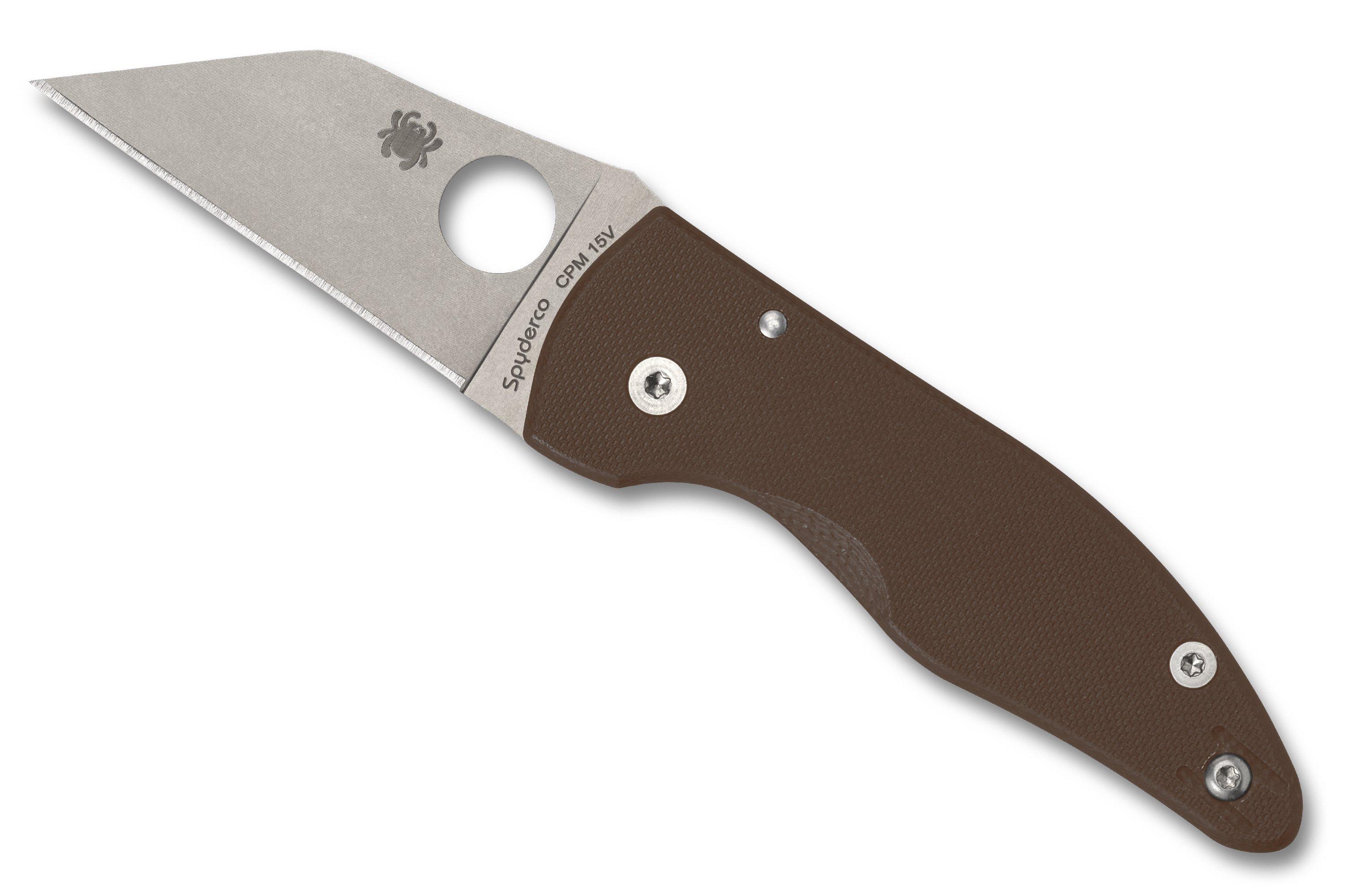Spyderco MicroJimbo CPM 15V C264GPBN15V Brown G10, Sprint Run coltello ...