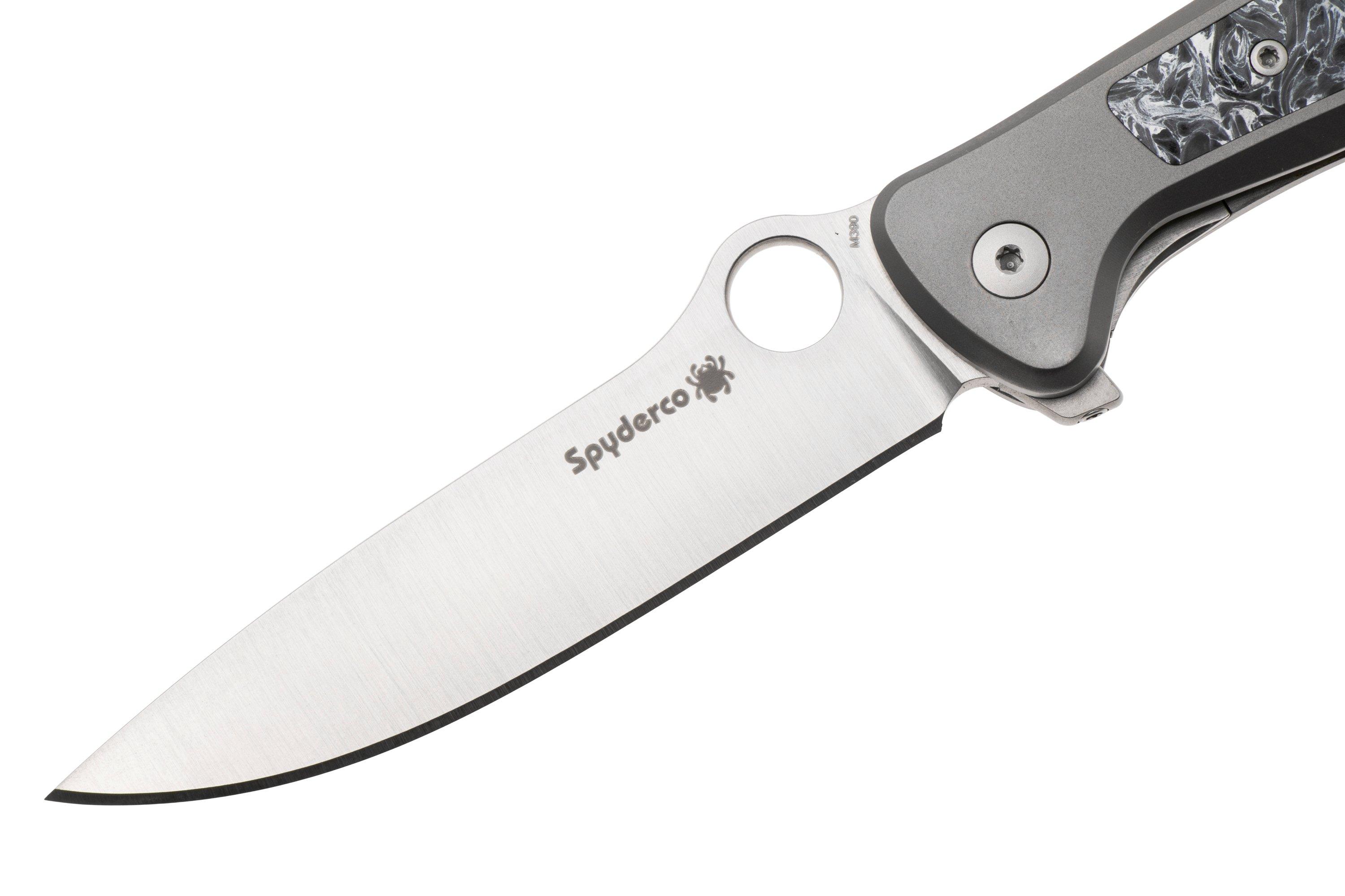 Spyderco Slym C271TIP Titanium, Carbon Fiber Inlay, Böhler M390 zakmes ...