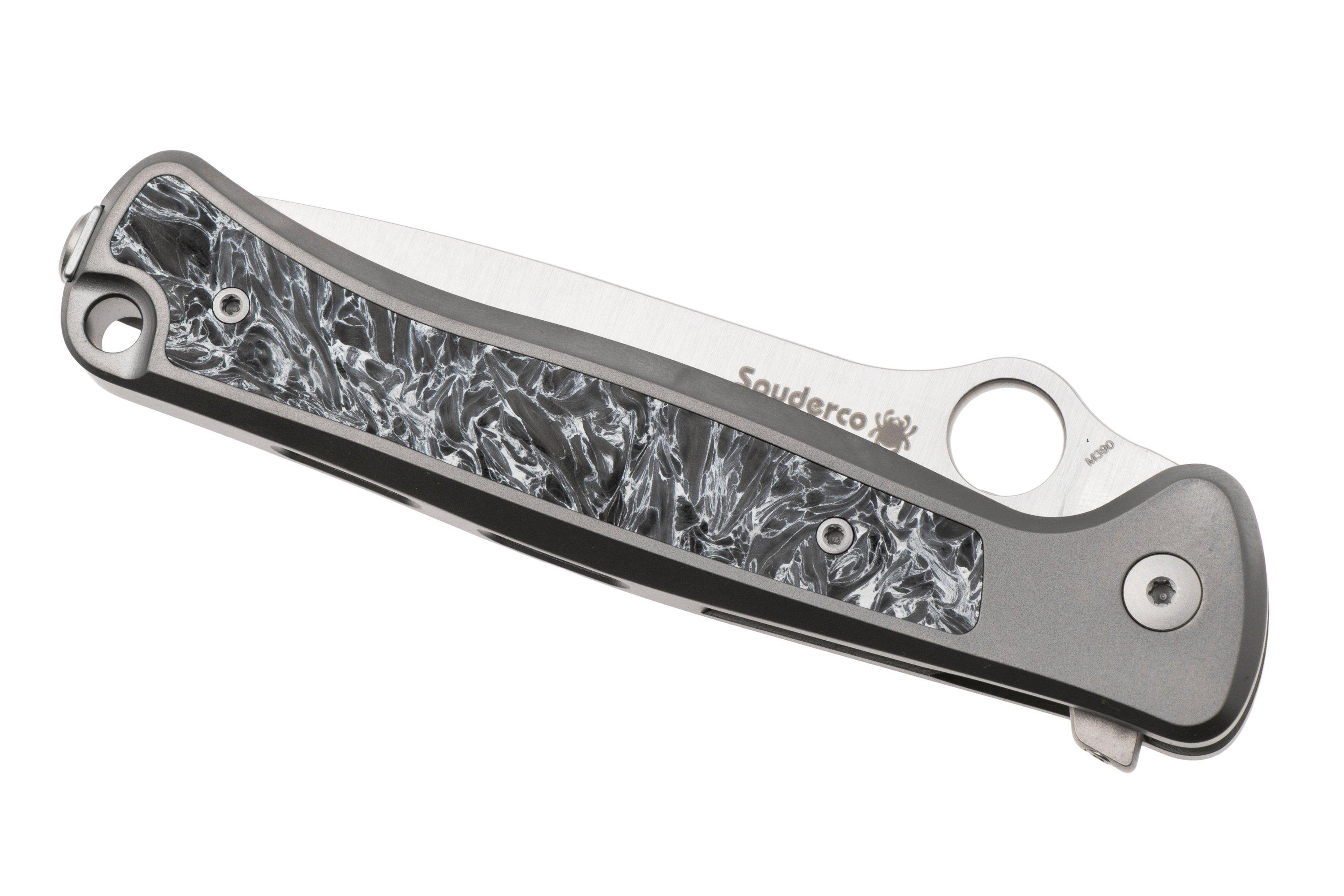 Spyderco Slym C271TIP Titanium, Carbon Fiber Inlay, Böhler M390 zakmes ...