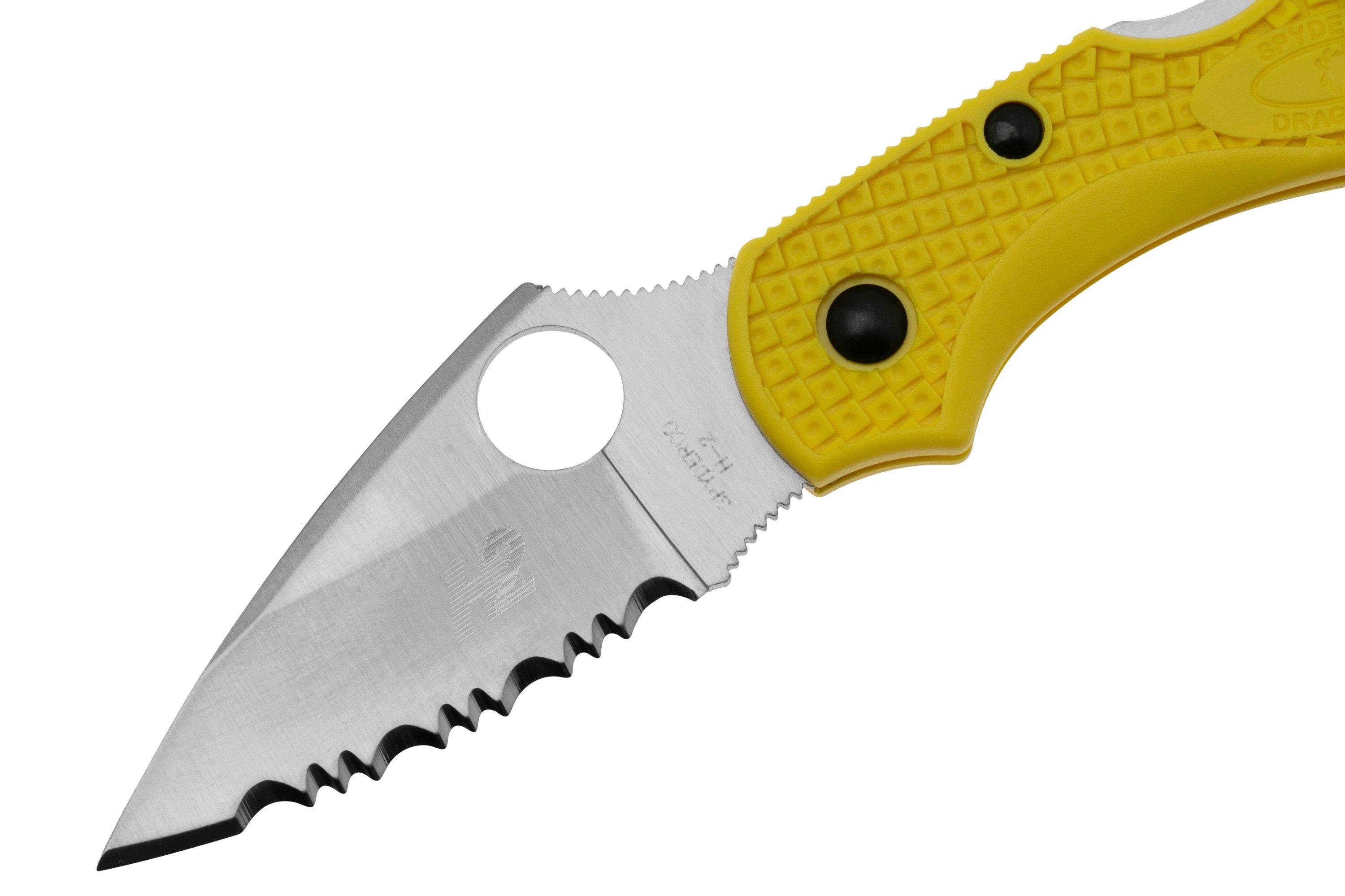 Spyderco Dragonfly 2 Salt H-2 C28SYL2 Yellow FRN, serrated zakmes ...