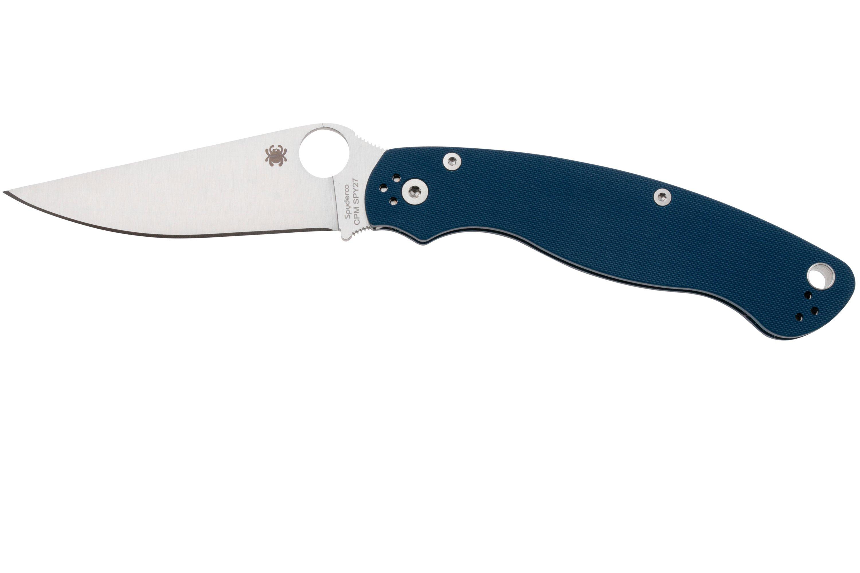 Spyderco Military 2 CPM SPY27 C36GPCBL2 Cobalt Blue G10 pocket knife ...