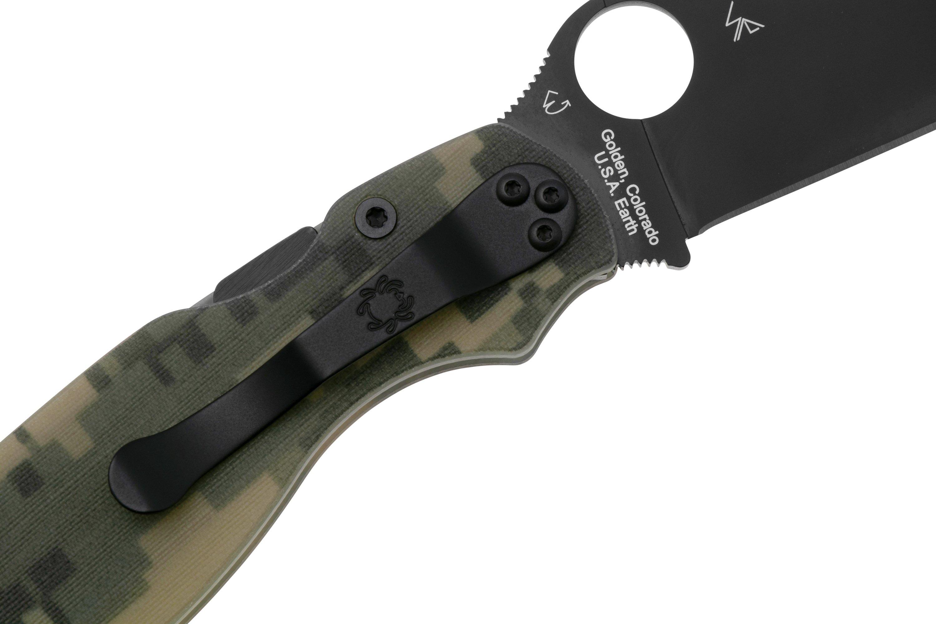 Spyderco Military 2 Black C36GPCMOBK2 Camo G10, pocket knife ...