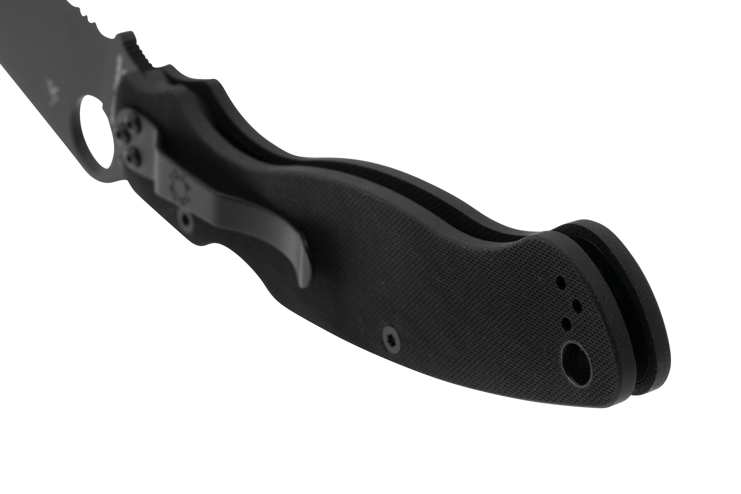 Spyderco Military 2 Black C36GPSBK2 Black G10, partly serrated zakmes ...