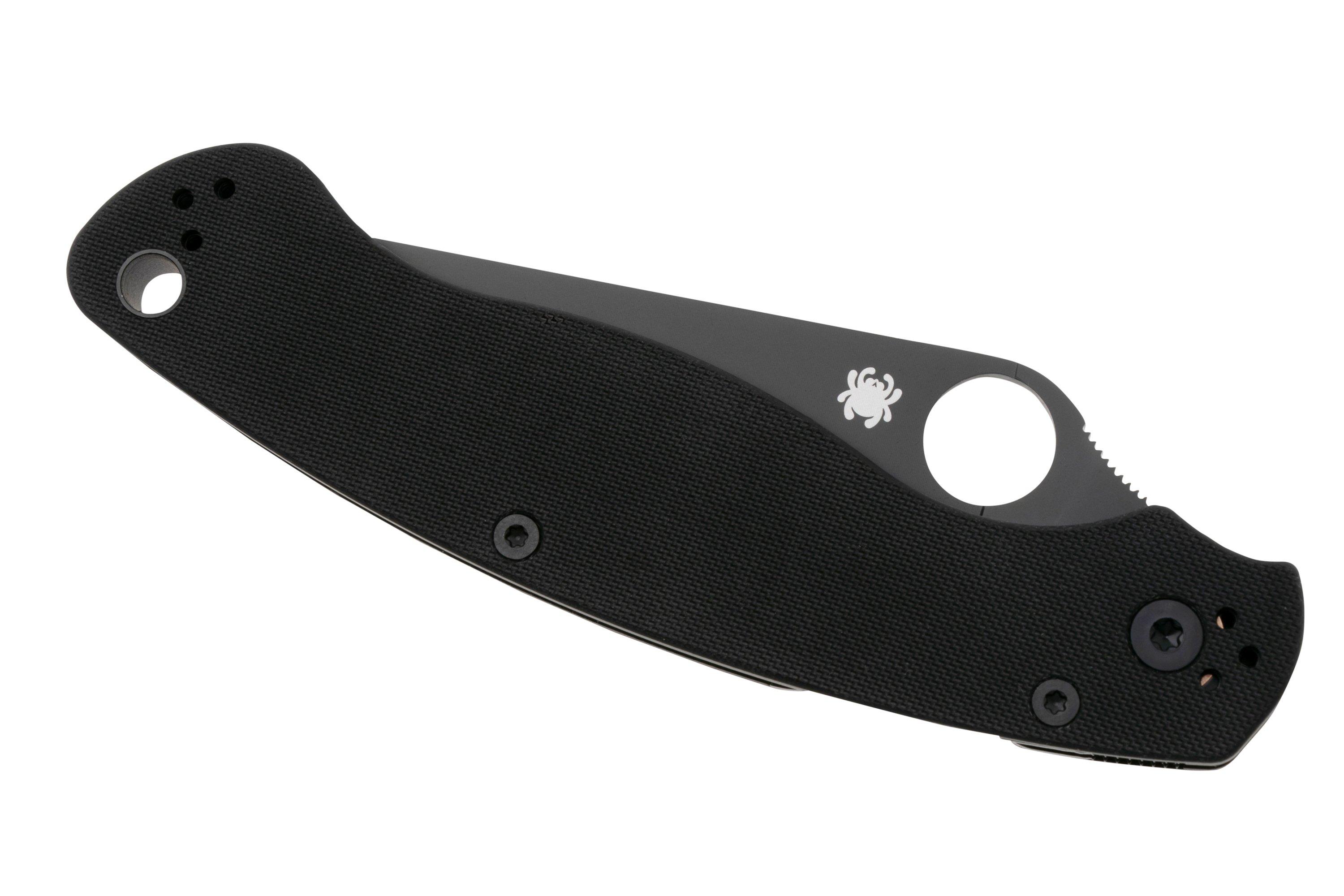 Spyderco Military 2 Black C36GSBK2 Black G10, serrated couteau de poche ...