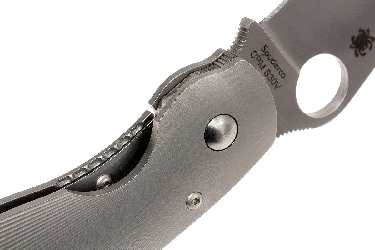 Spyderco Military Fluted Titanium C36TIF pocket knife | Advantageously ...