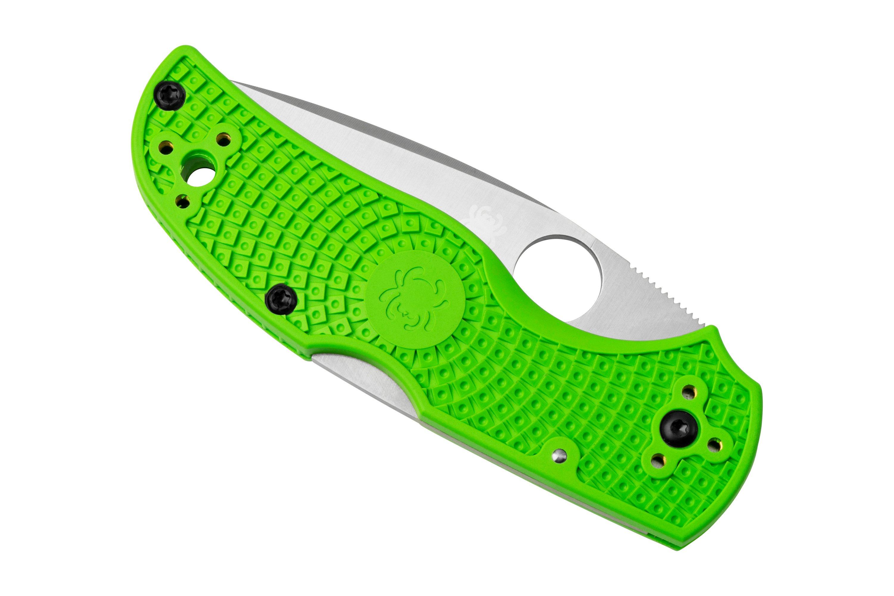 Spyderco Native 5 Salt, Green FRN, LC200N, C41PGR5 pocket knife ...