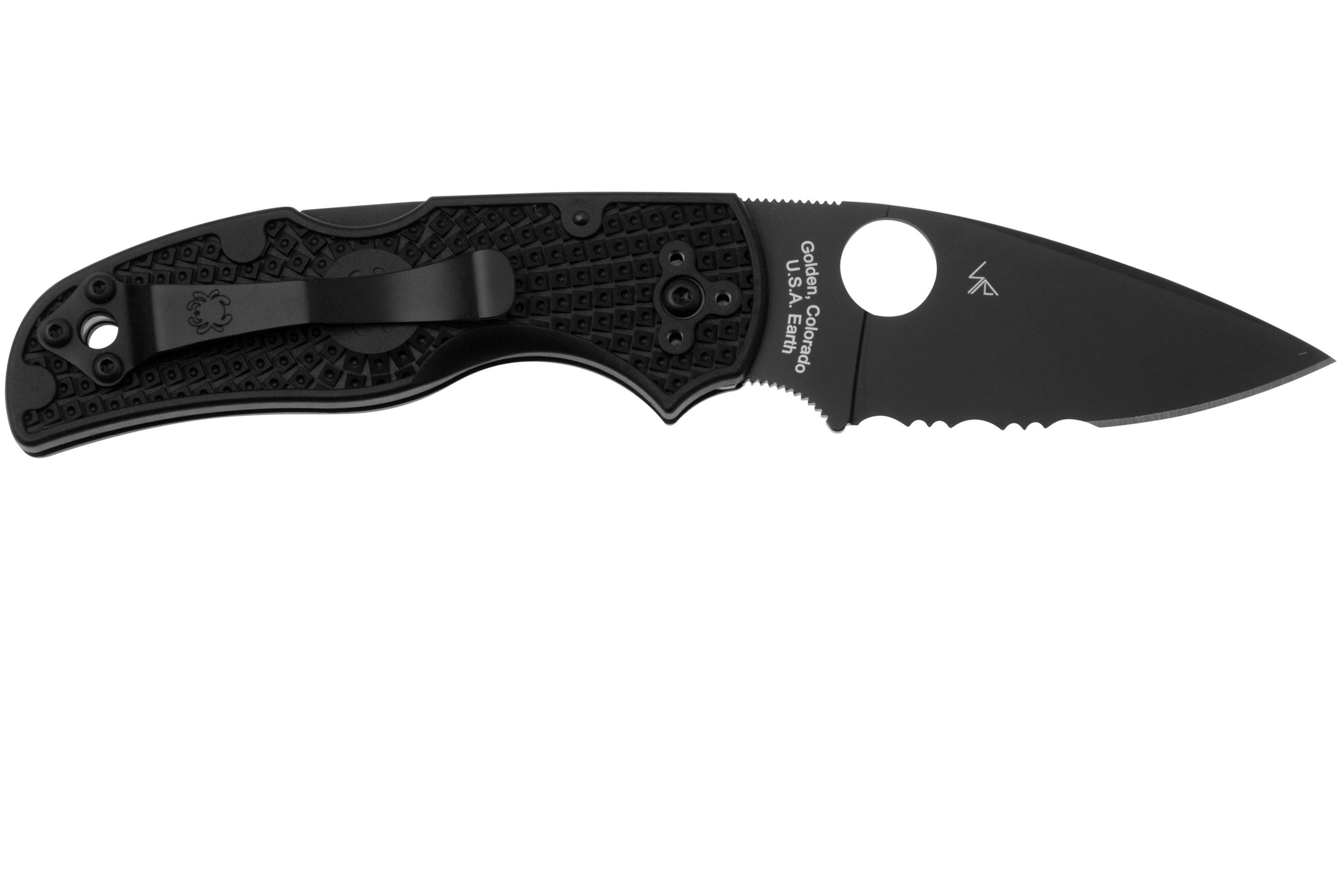 Spyderco Native 5 Lightweight Black C41PSBBK5 Black FRN, partially ...