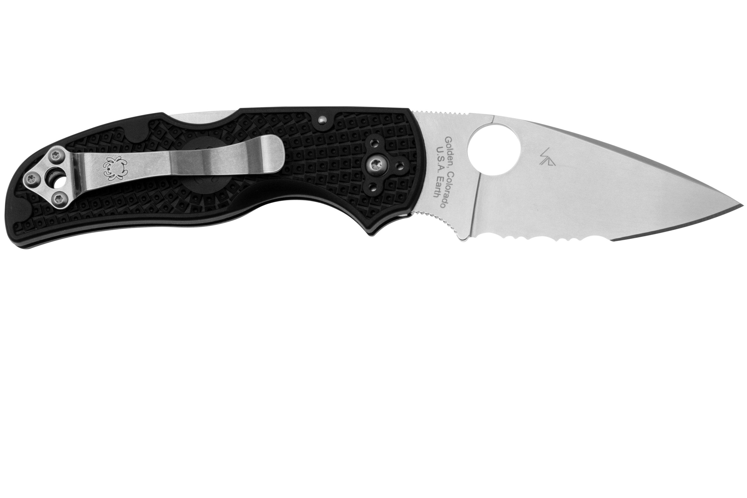 Spyderco Native 5 Lightweight C41PSBK5 Black FRN, partially serrated ...