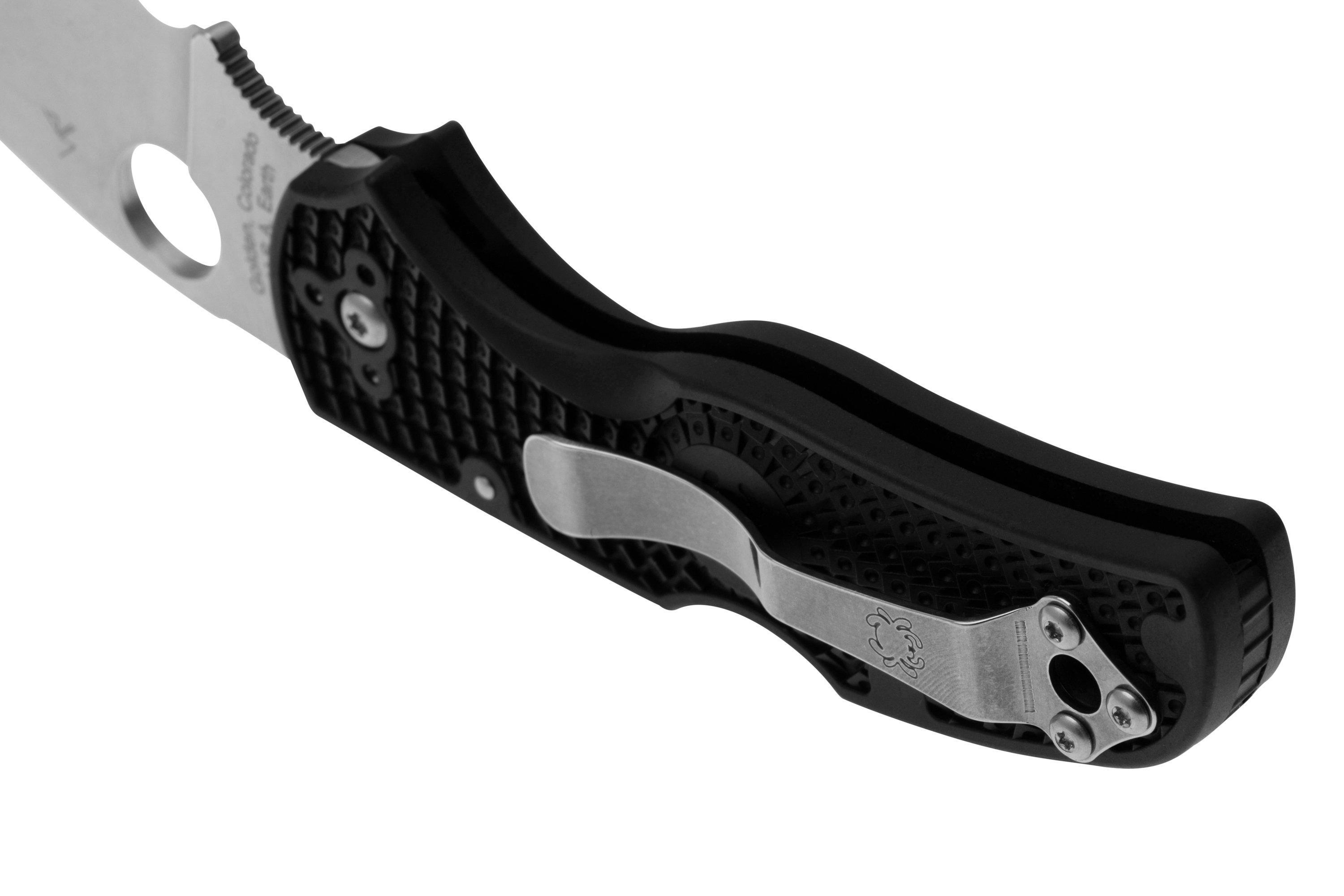 Spyderco Native 5 Lightweight C41PSBK5 Black FRN, partially serrated ...