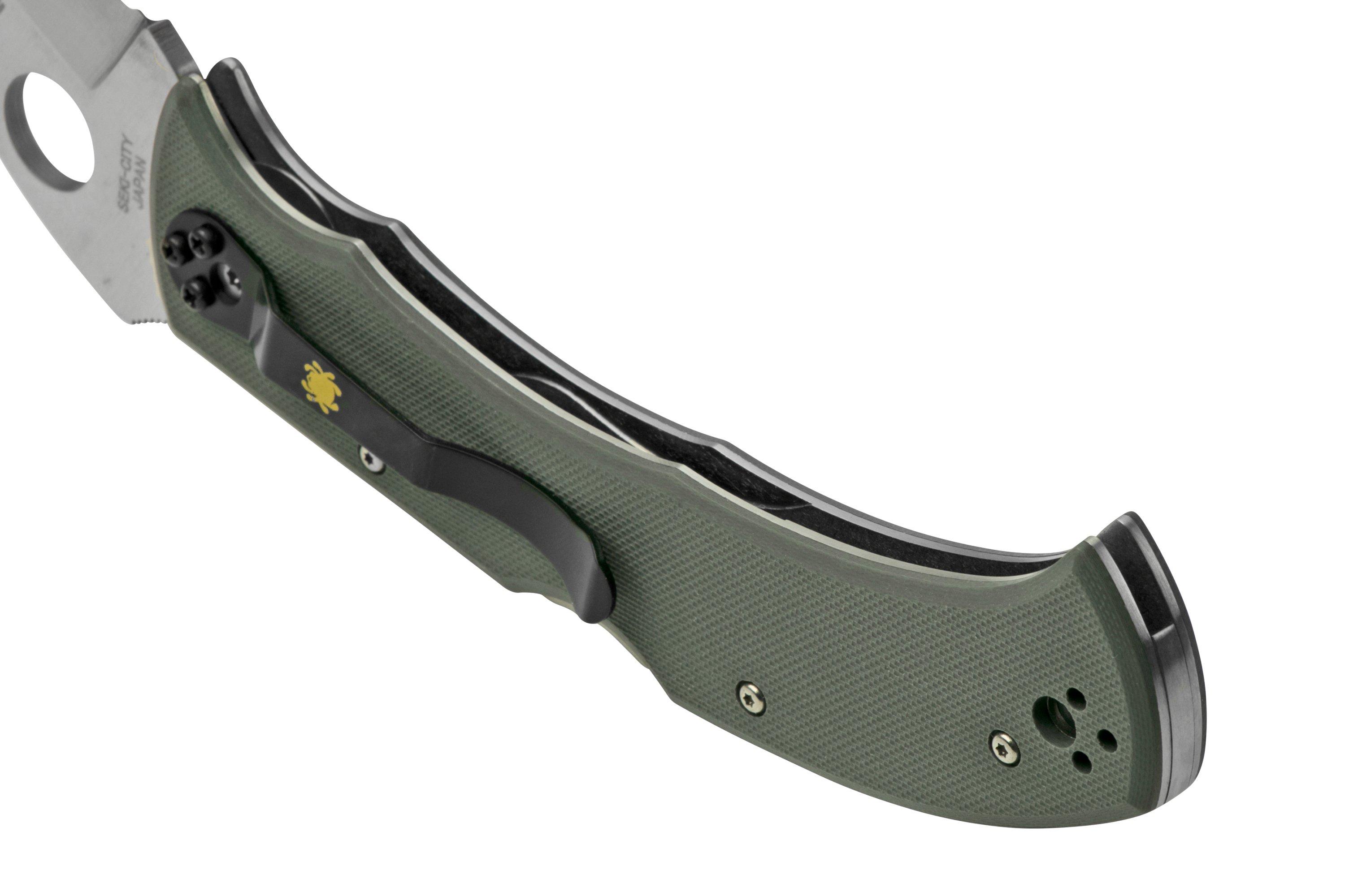 Spyderco Massad Ayoob CruWear, Serrated, Grey G10 C60GSGY Sprint Run ...