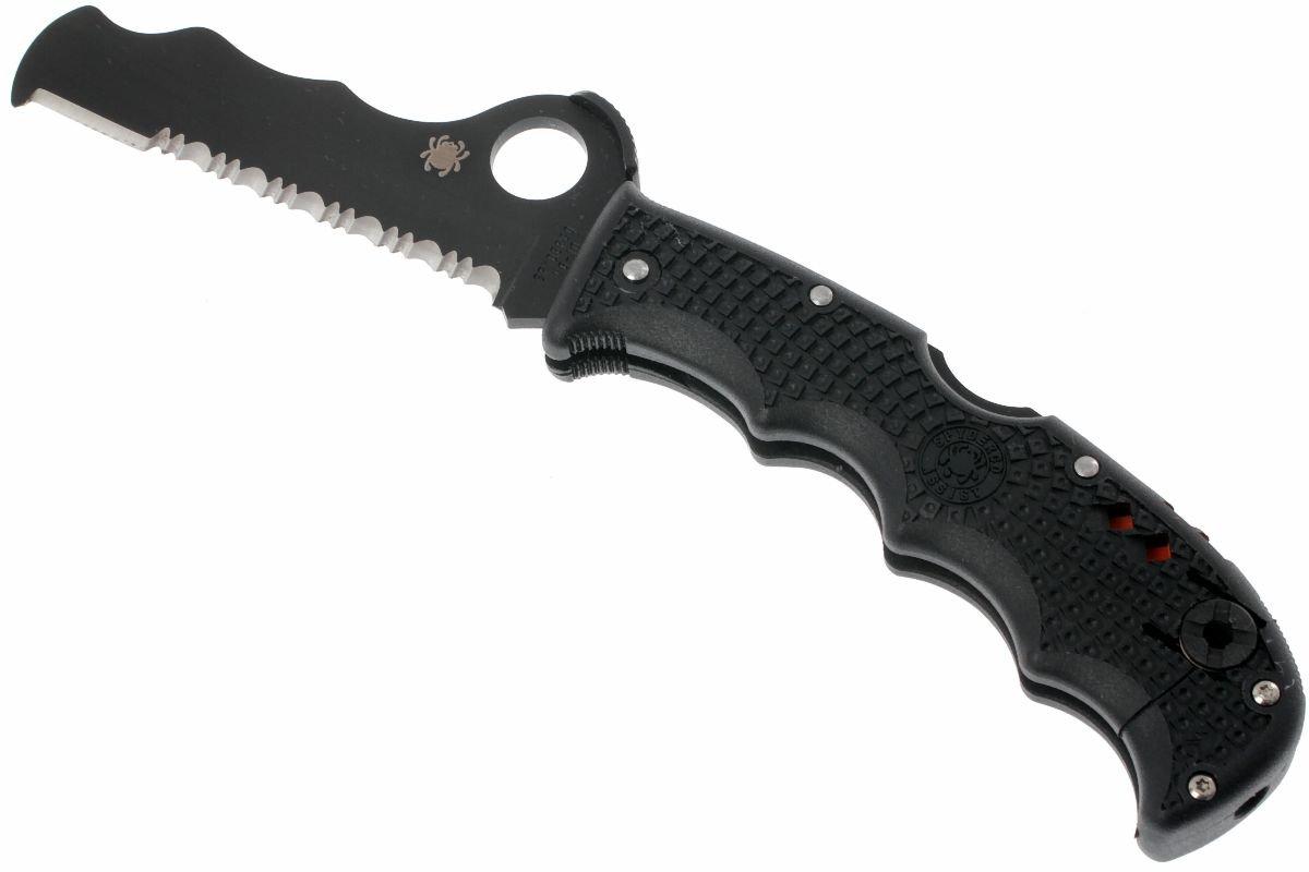 Spyderco Assist Black C79PSBBK serrated rescue knife | Advantageously ...