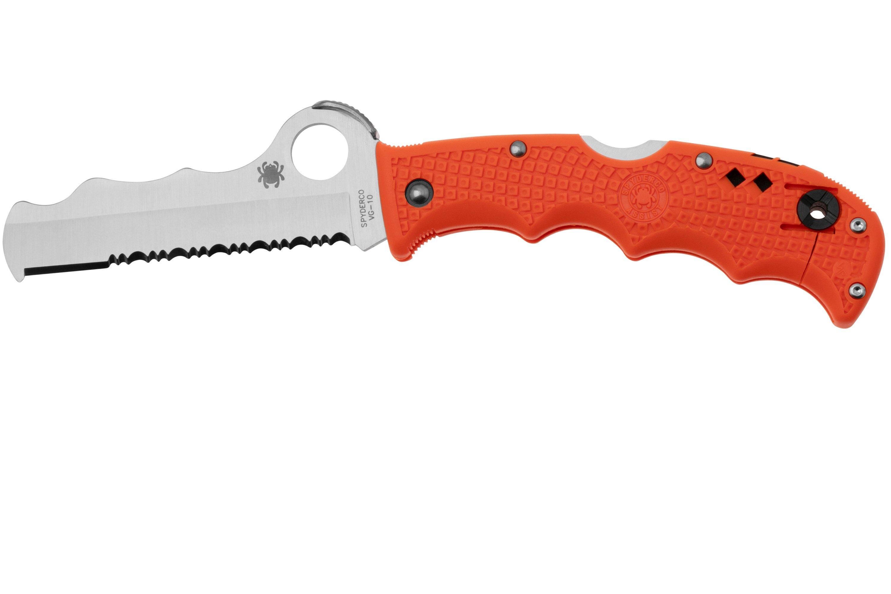 Spyderco Assist Orange C79PSOR serrated rescue knife | Advantageously ...