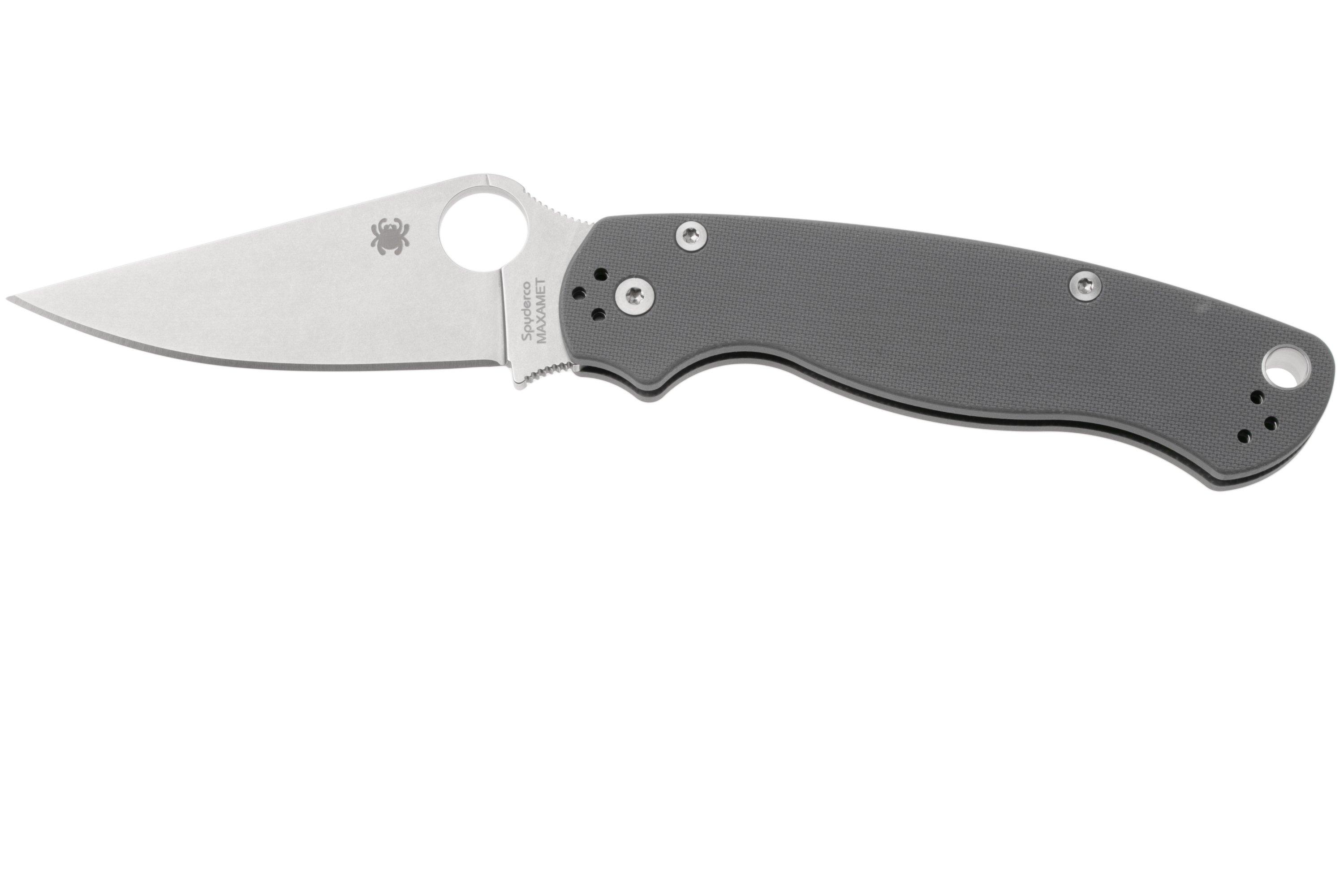 Spyderco Paramilitary 2 Maxamet C81GPDGY2 pocket knife | Advantageously ...