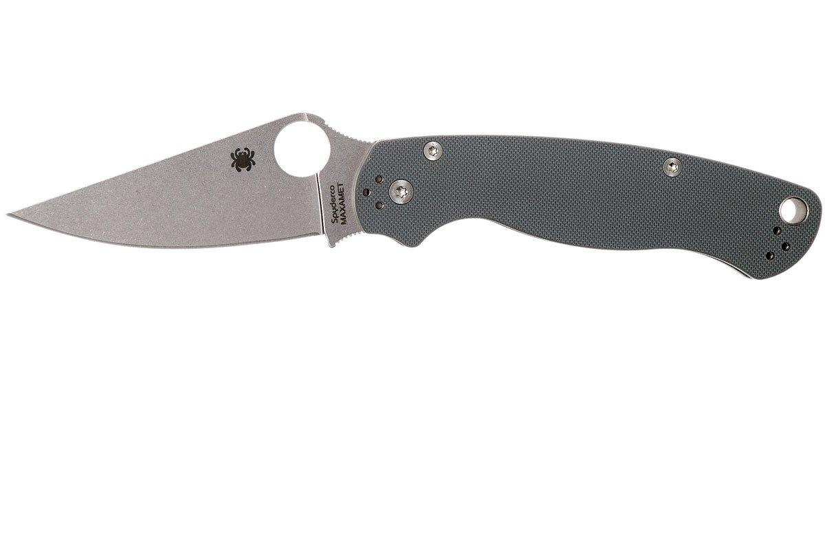 Spyderco Paramilitary 2 Maxamet C81GPDGY2 pocket knife | Advantageously ...