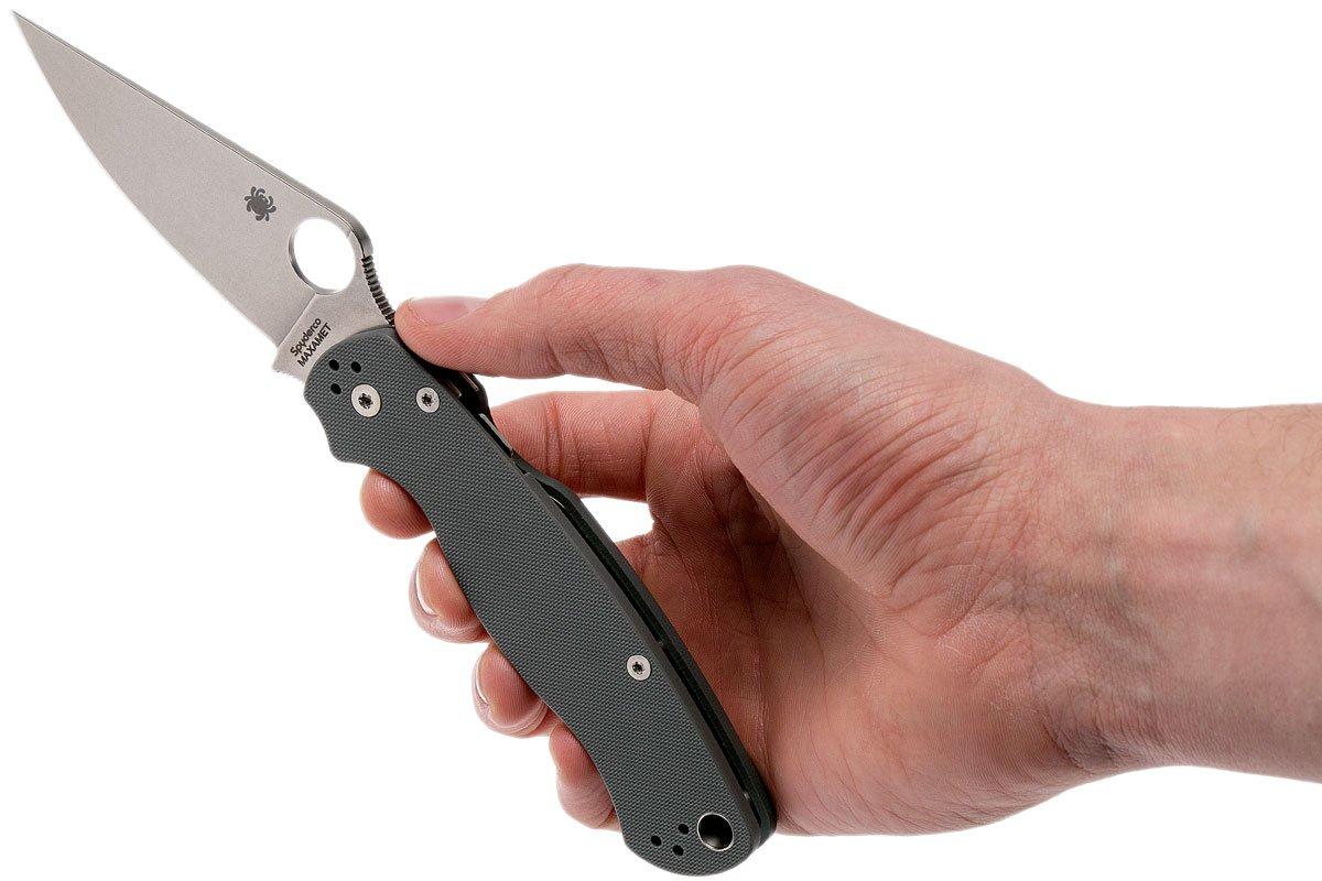 Spyderco Paramilitary 2 Maxamet C81GPDGY2 pocket knife | Advantageously ...