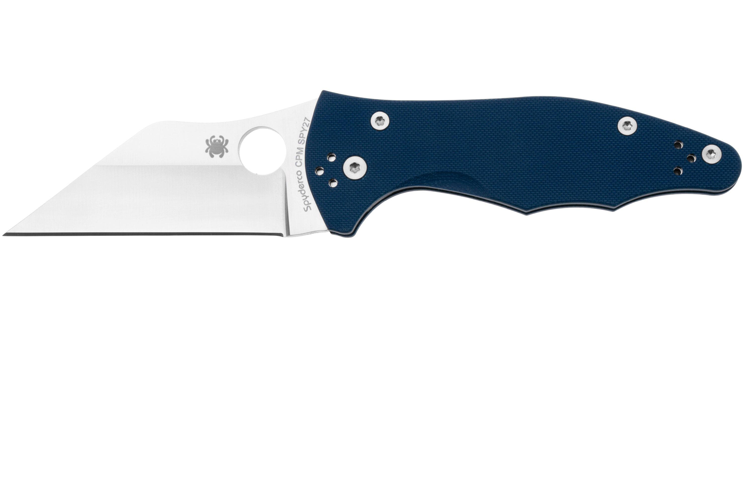 Spyderco Yojimbo 2 CPM SPY27 C85GPCBL2 Cobalt Blue G10, coltello da tasca, Michael Janich design ...