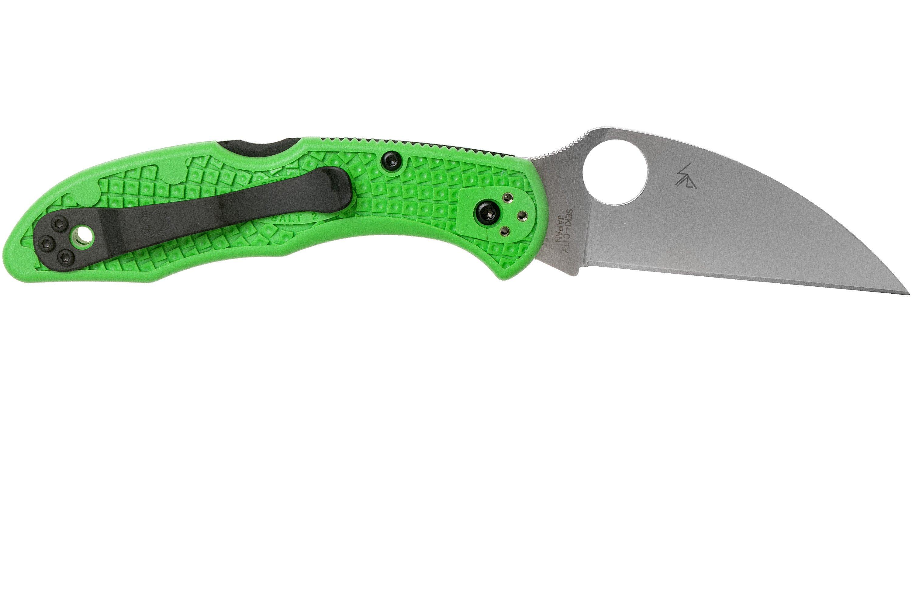 Spyderco Salt 2 Green Wharncliffe LC200N C88FPWCGR2 pocket knife ...