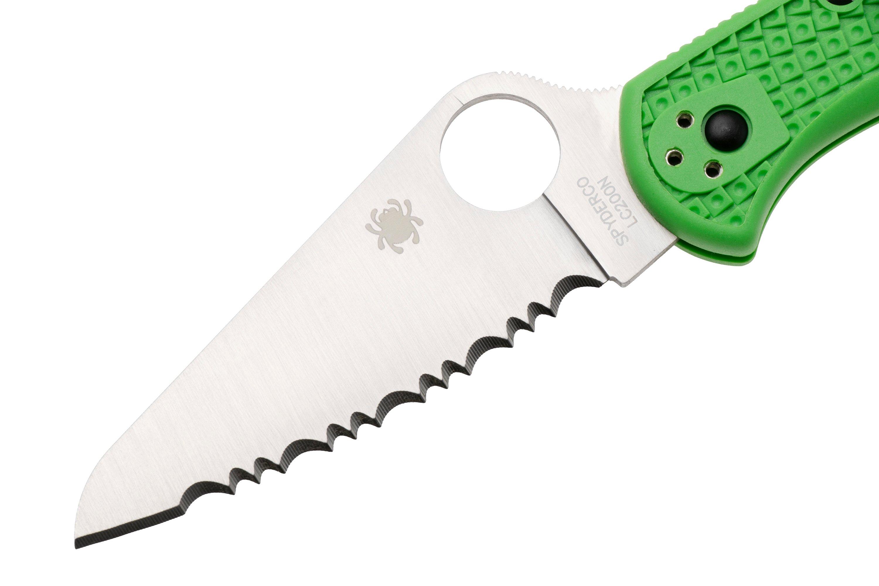 Spyderco Salt 2 Green LC200N C88FSGR2 serrated pocket knife ...