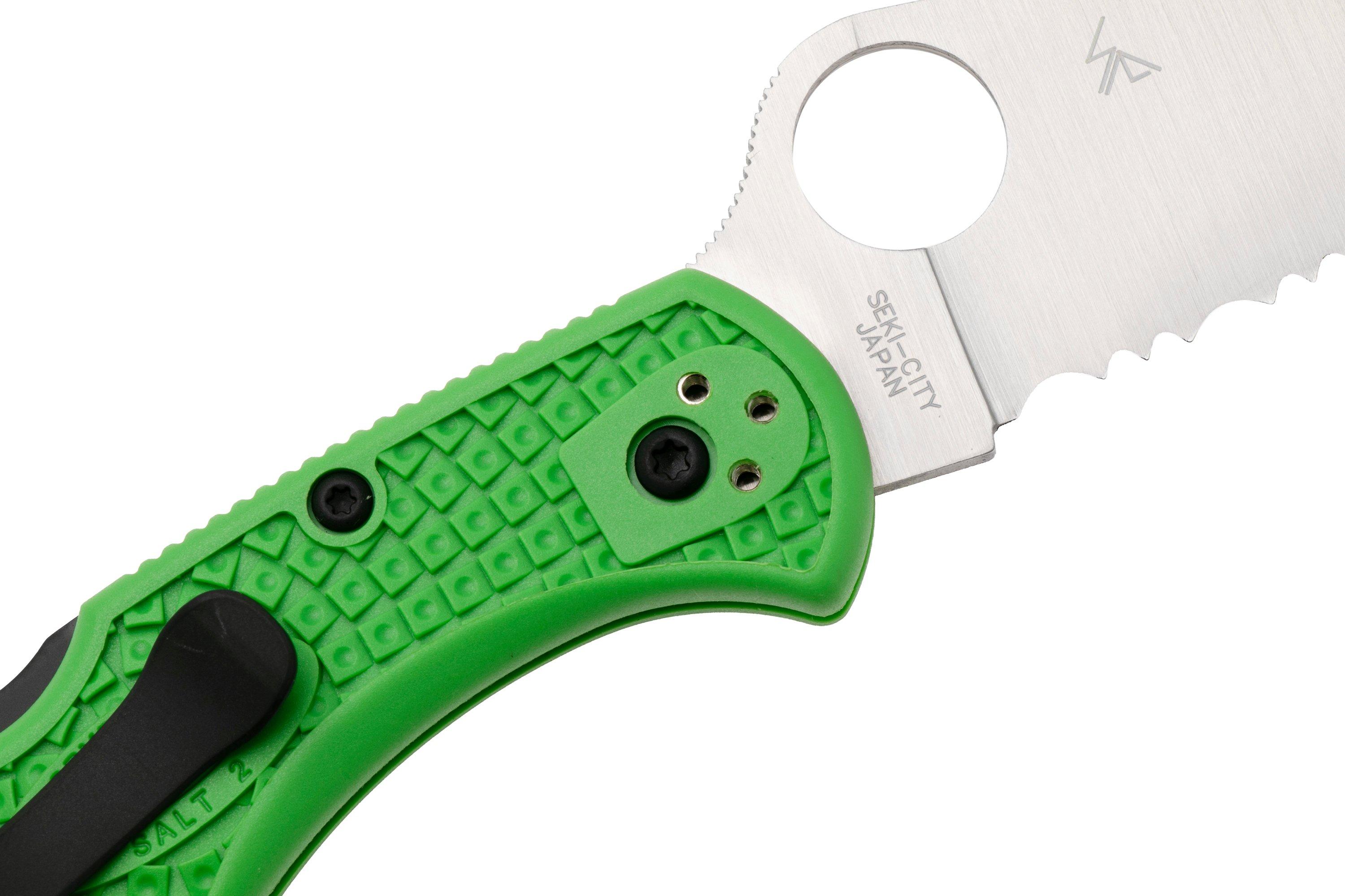 Spyderco Salt 2 Green LC200N C88FSGR2 serrated pocket knife ...