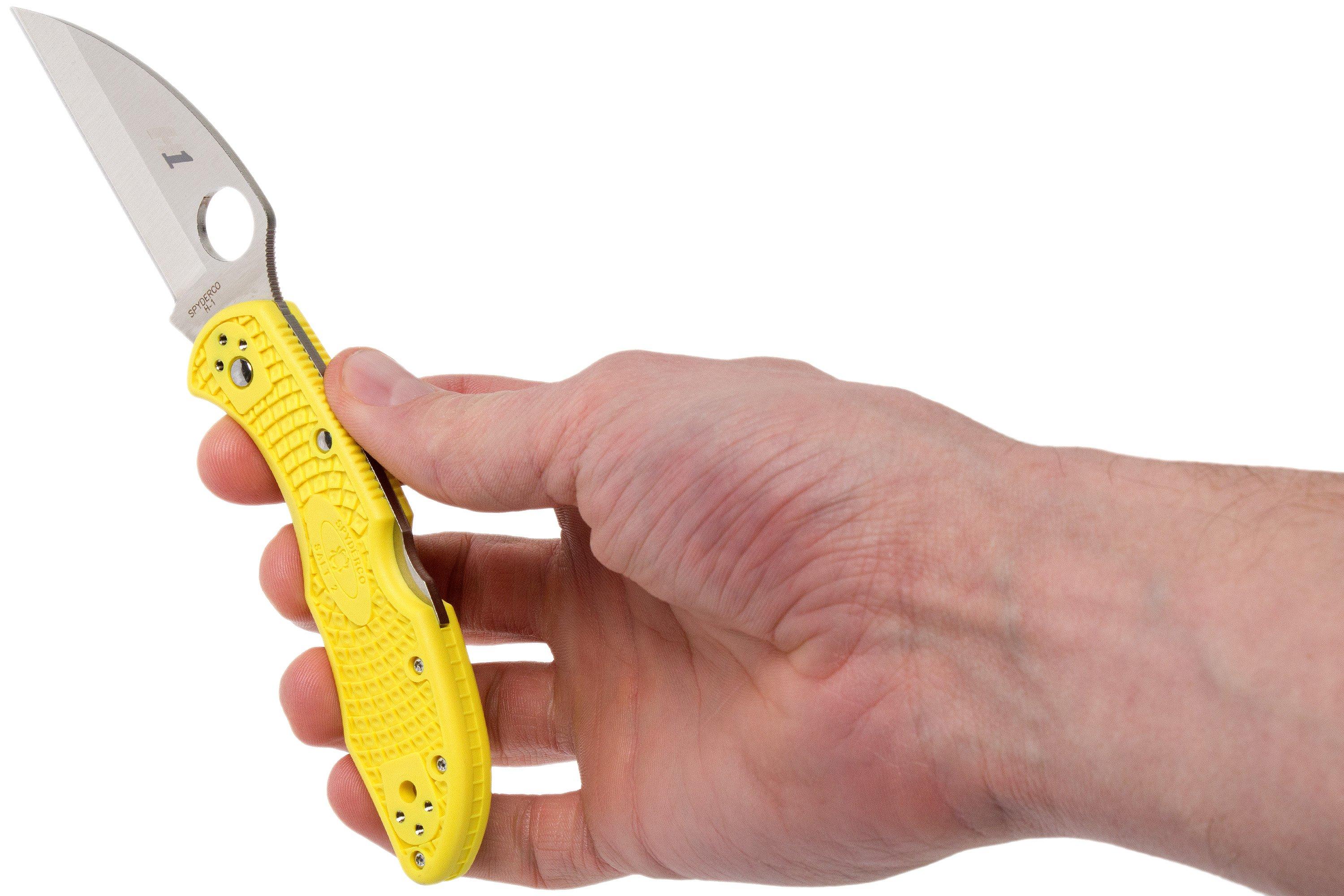 Spyderco Delica Salt 2 Wharncliffe C88PWCYL2 zakmes | Voordelig kopen ...