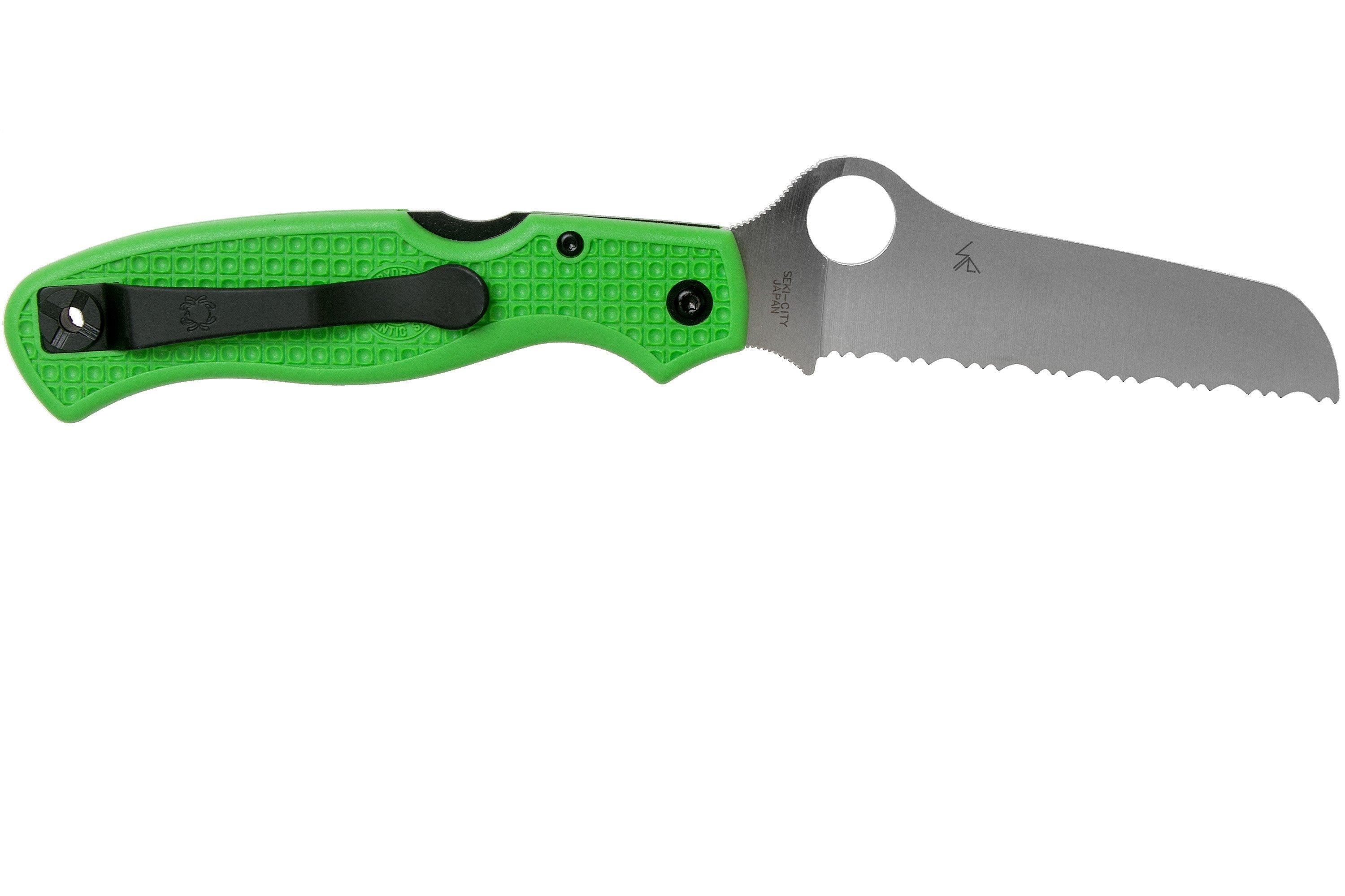 Spyderco Atlantic Salt Green LC200N C89FSGR serrated pocket knife ...
