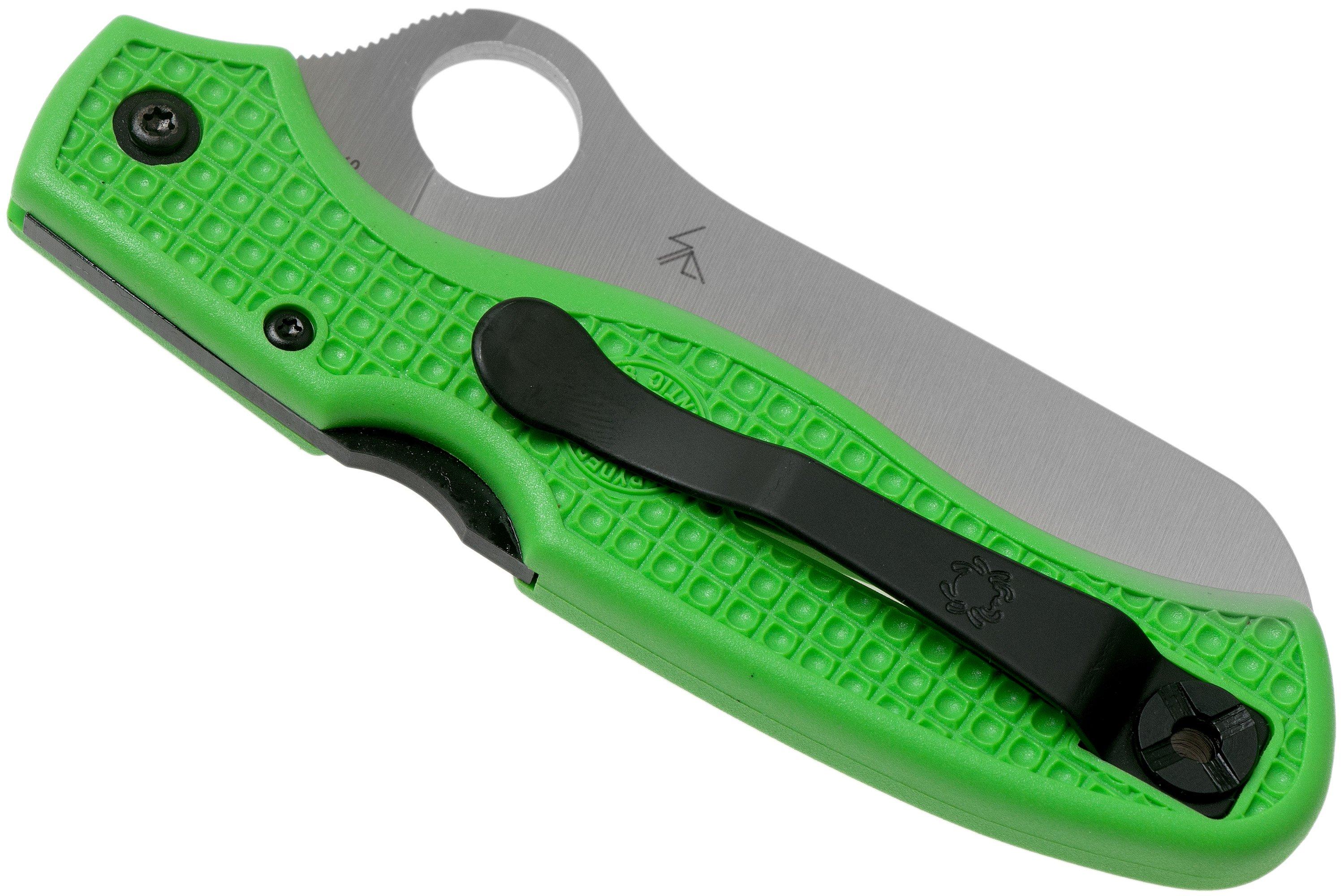 Spyderco Atlantic Salt Green LC200N C89FSGR serrated pocket knife ...