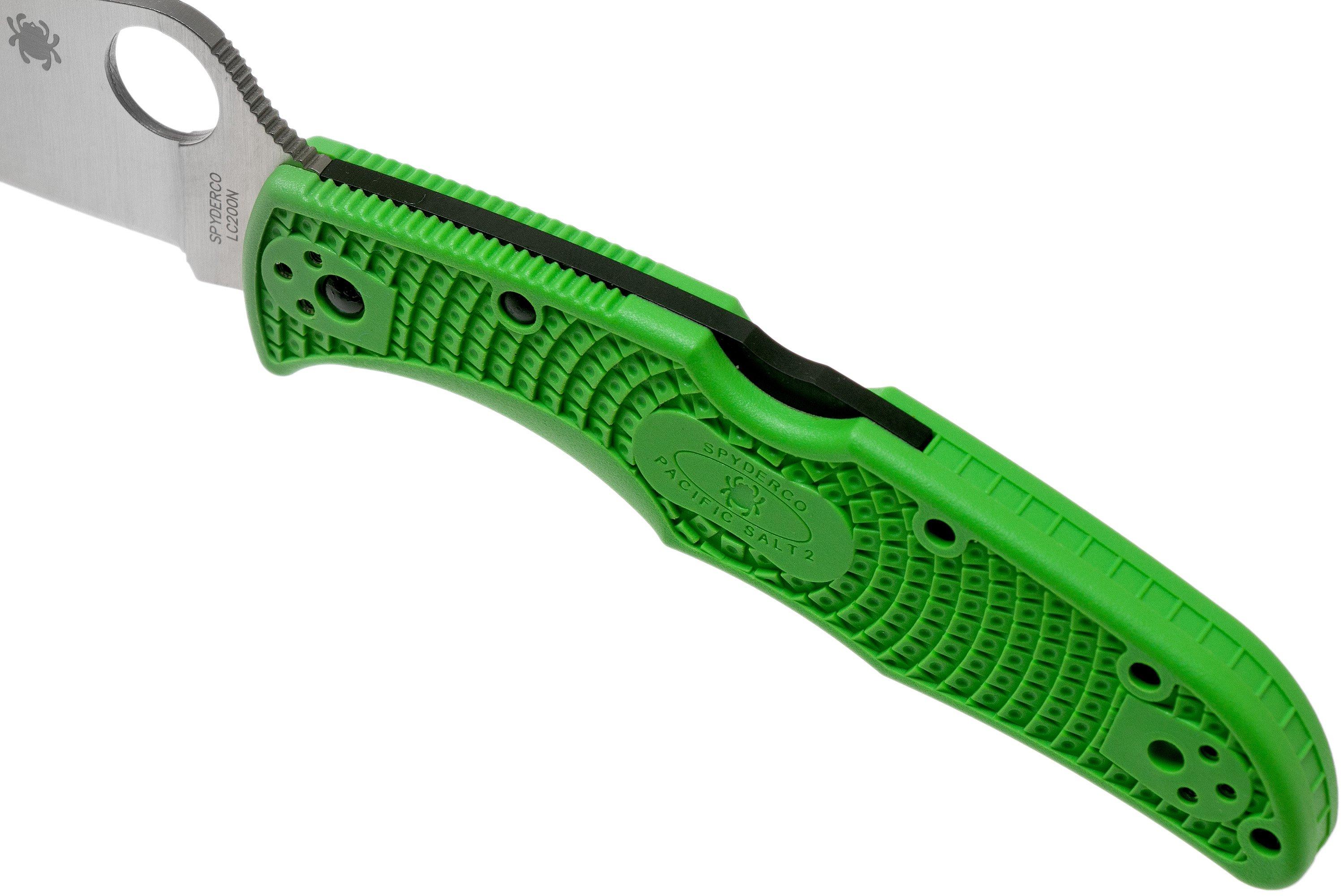 Spyderco Pacific Salt 2 Green LC200N C91FPGR2 pocket knife ...