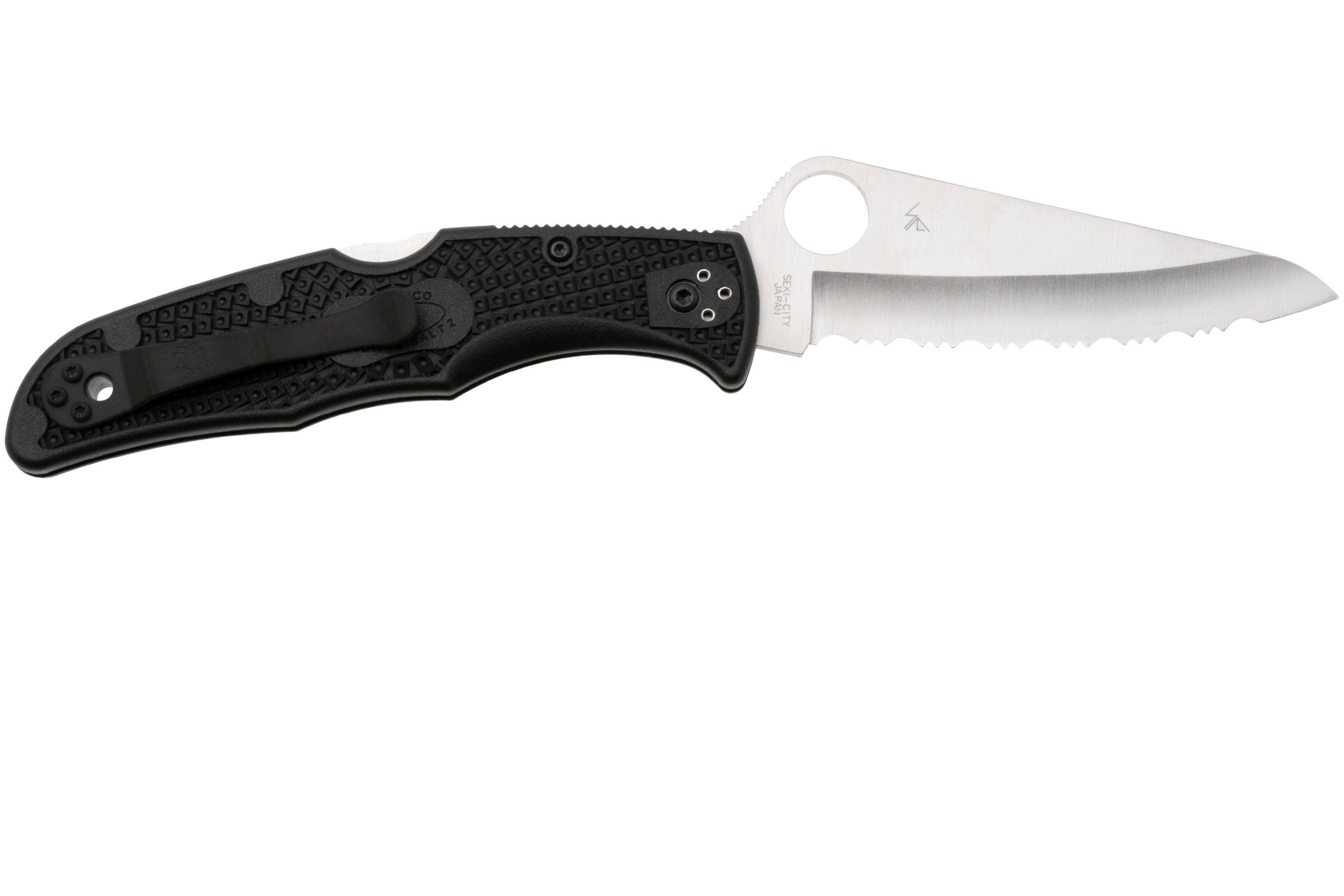 Spyderco Pacific Salt 2 C91SBK2 serrated pocket knife | Advantageously ...
