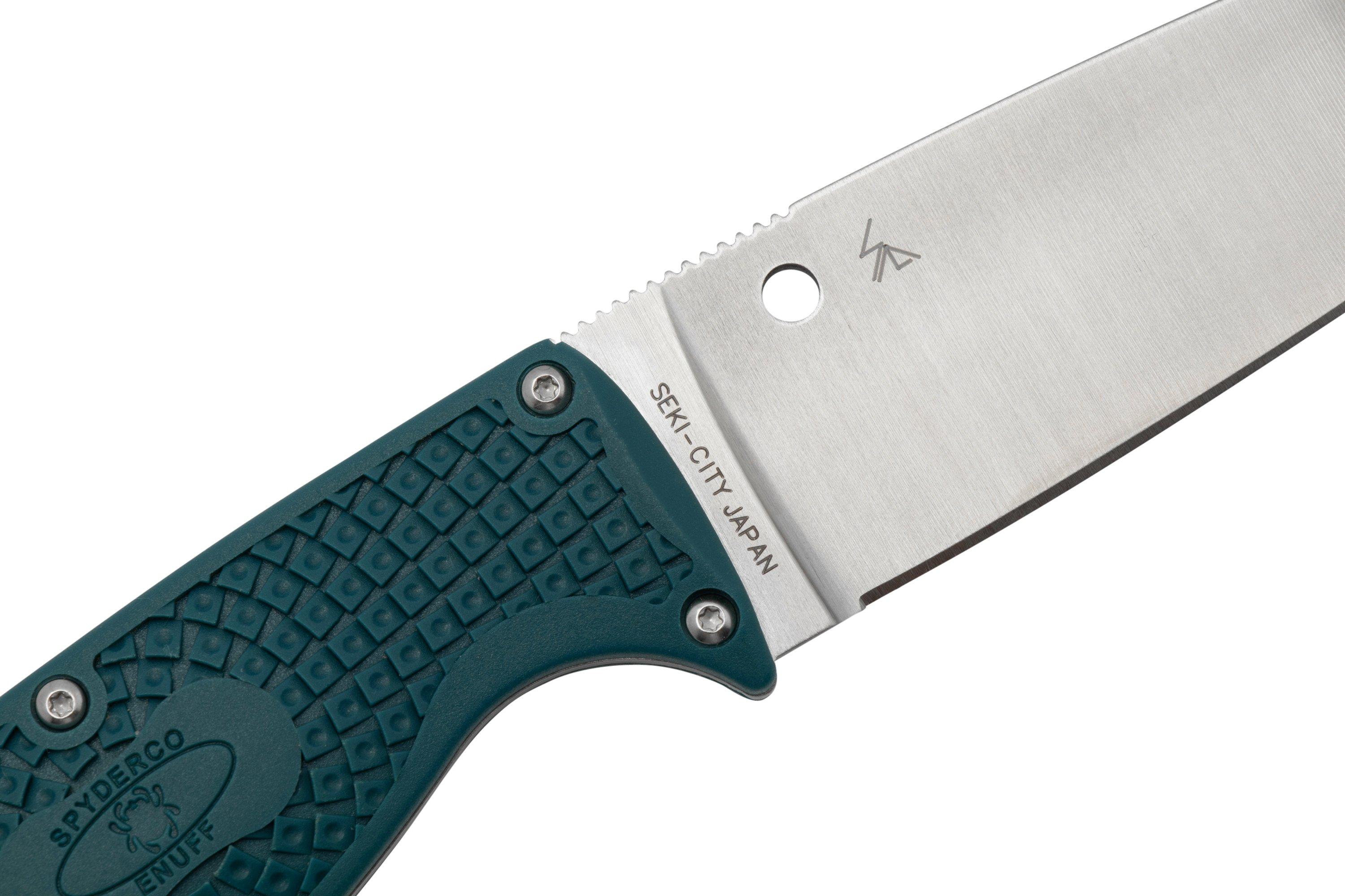 Spyderco Enuff 2 FB31PBL2 K390, Blue FRN, fixed knife | Advantageously ...