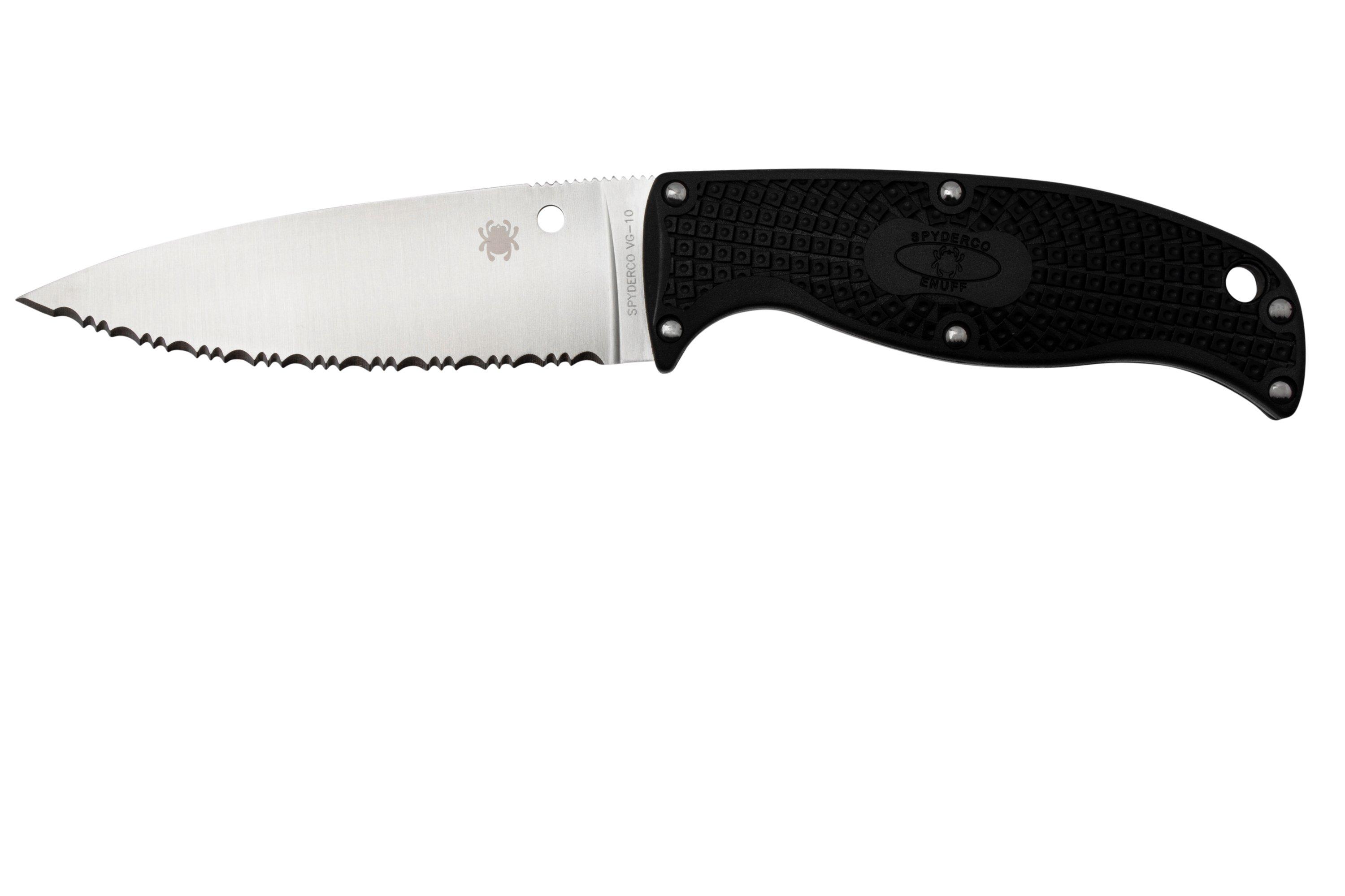 Spyderco FB31SBK2, Enuff 2, Leaf Shape, Serrated SpyderEdge, cuchillo ...