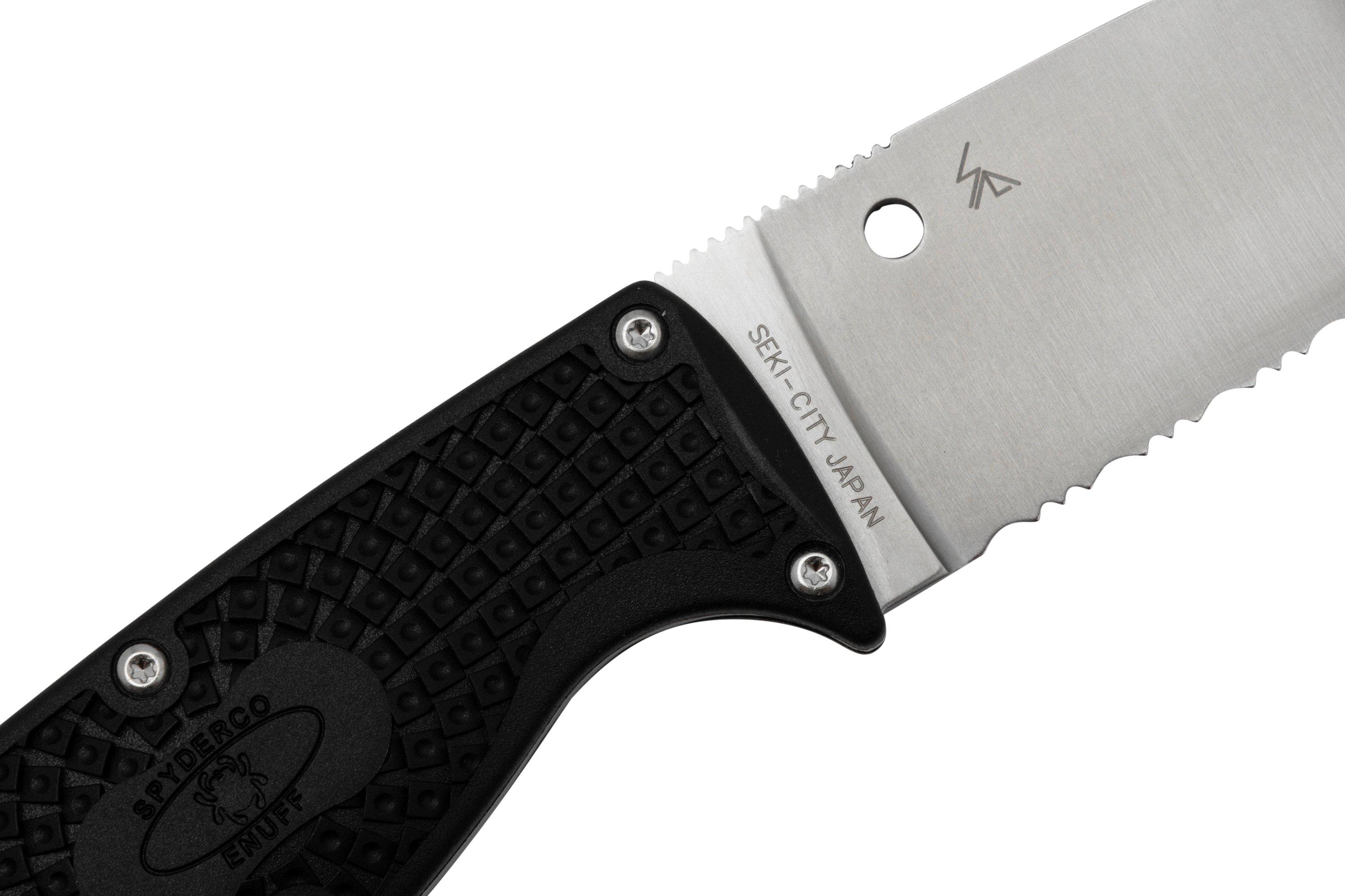 Spyderco FB31SBK2, Enuff 2, Leaf Shape, Serrated SpyderEdge, fixed ...