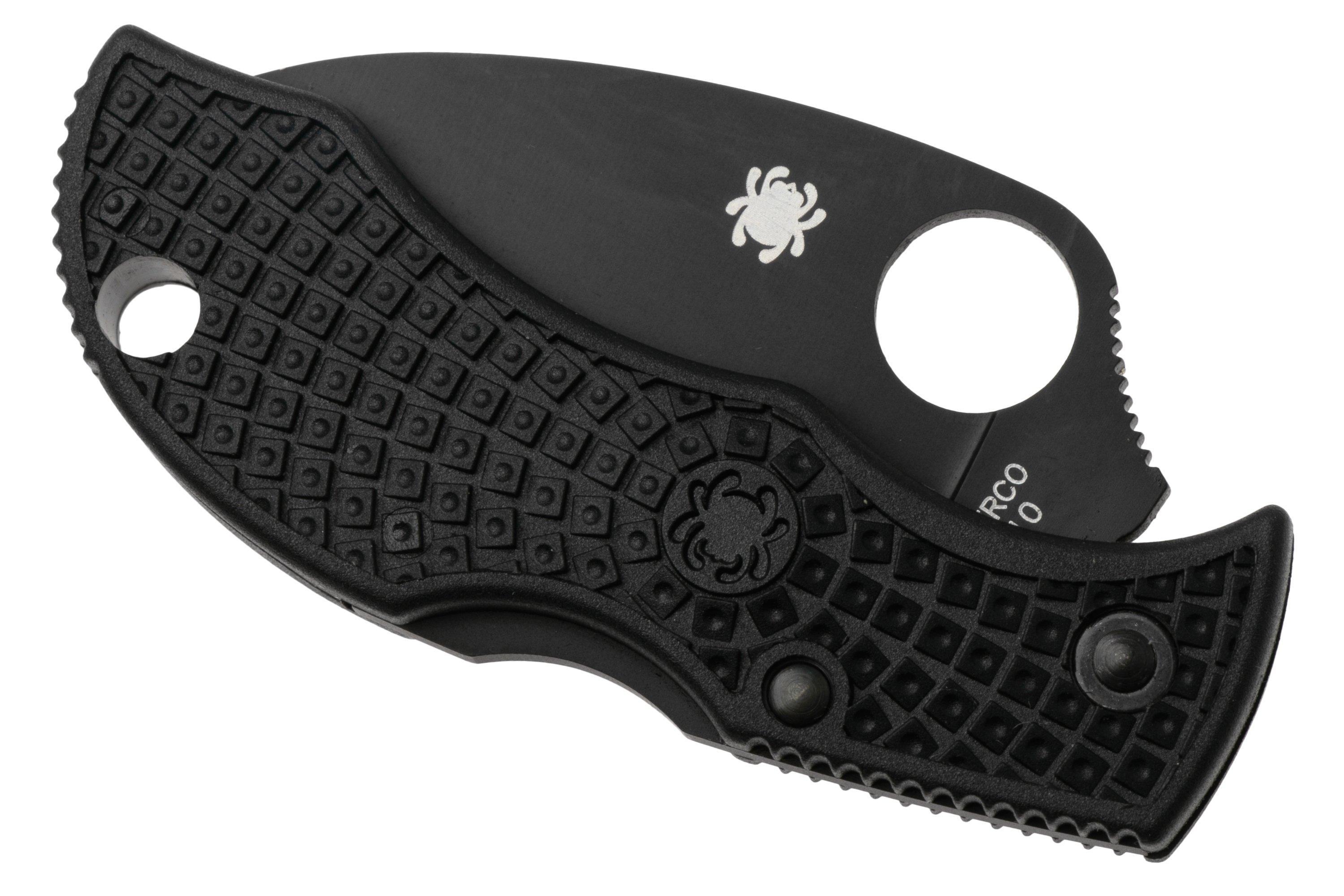 Spyderco Manbug Wharncliffe Black MBKWSBK Black FRN serrated pocket ...