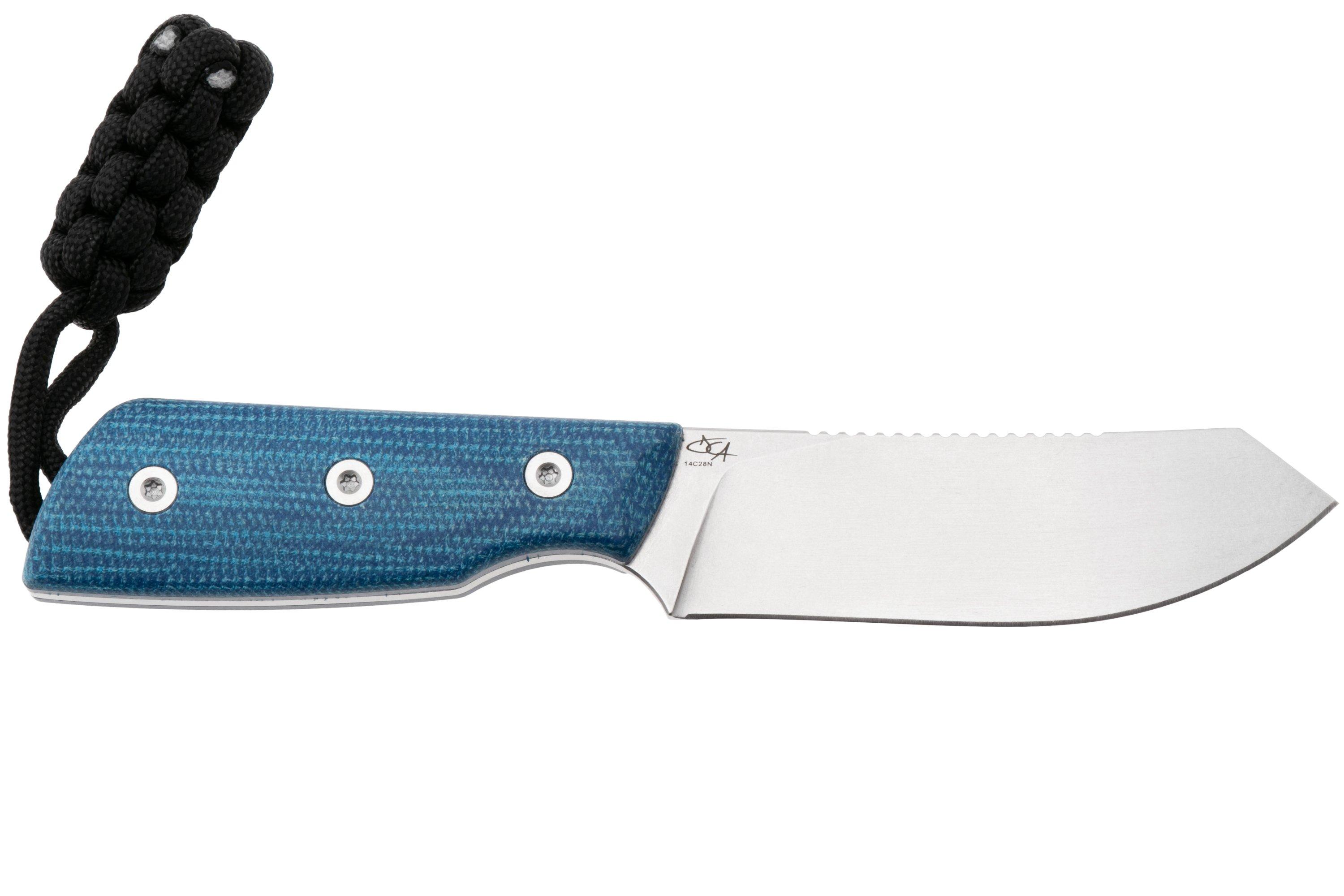 StraightLine Digger DG-BC Stonewashed 14C28N, Blue Canvas Micarta ...